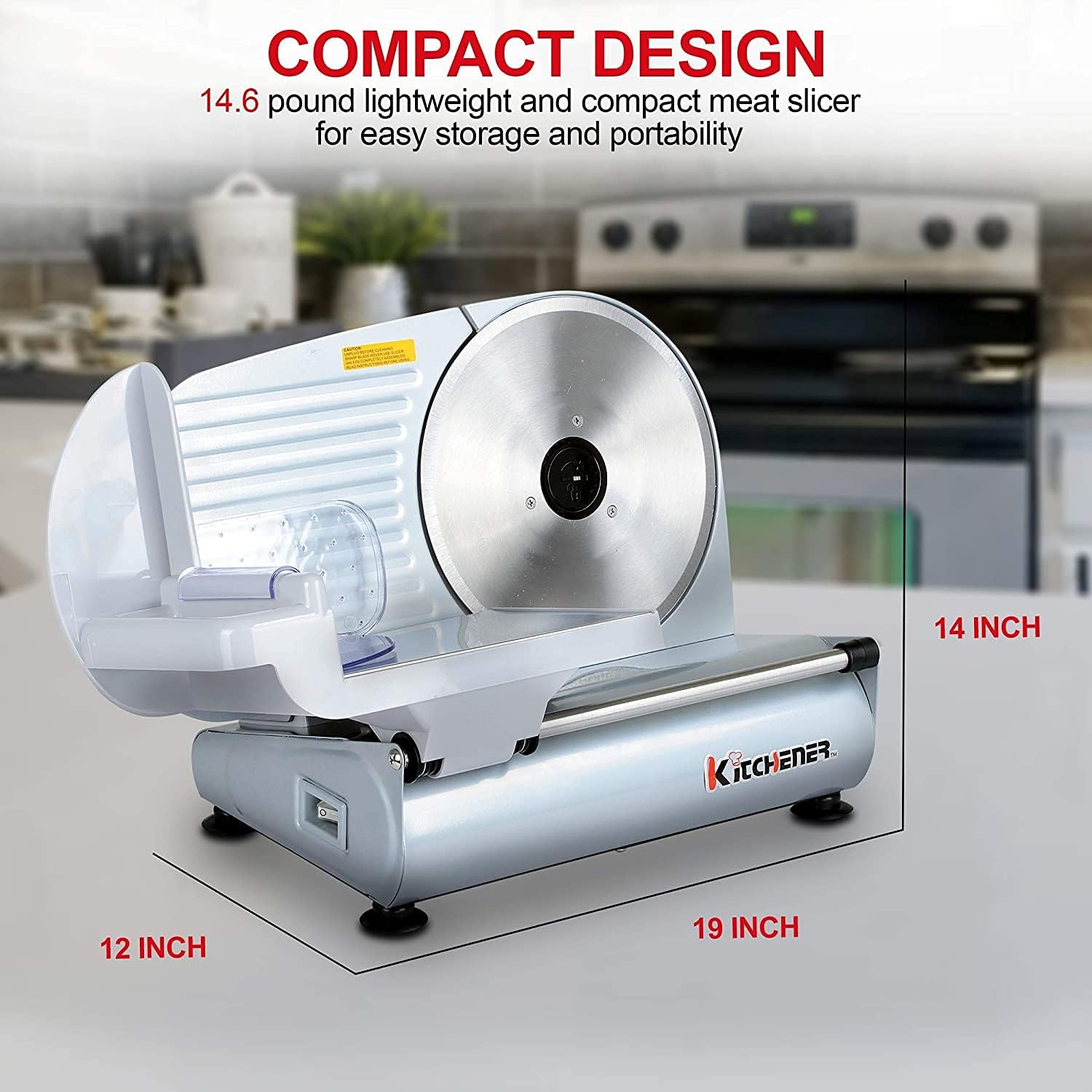 Kitchener Cortadora de fiambres eléctrica profesional de 9 pulgadas con ...