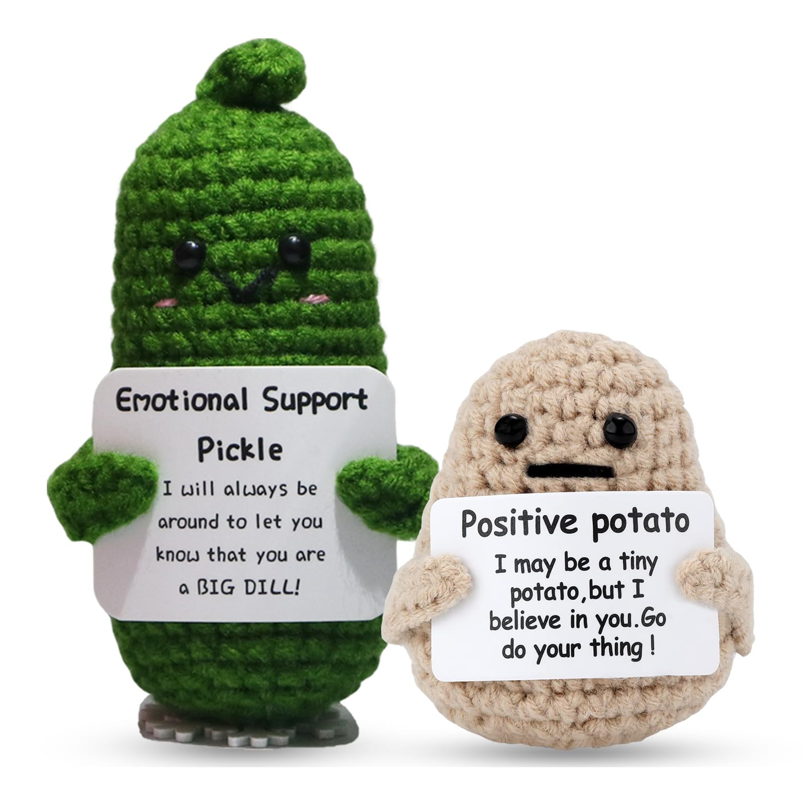 Amazon.com: JoyChoi Positive Potato & Emotional Support Pickle Crochet ...