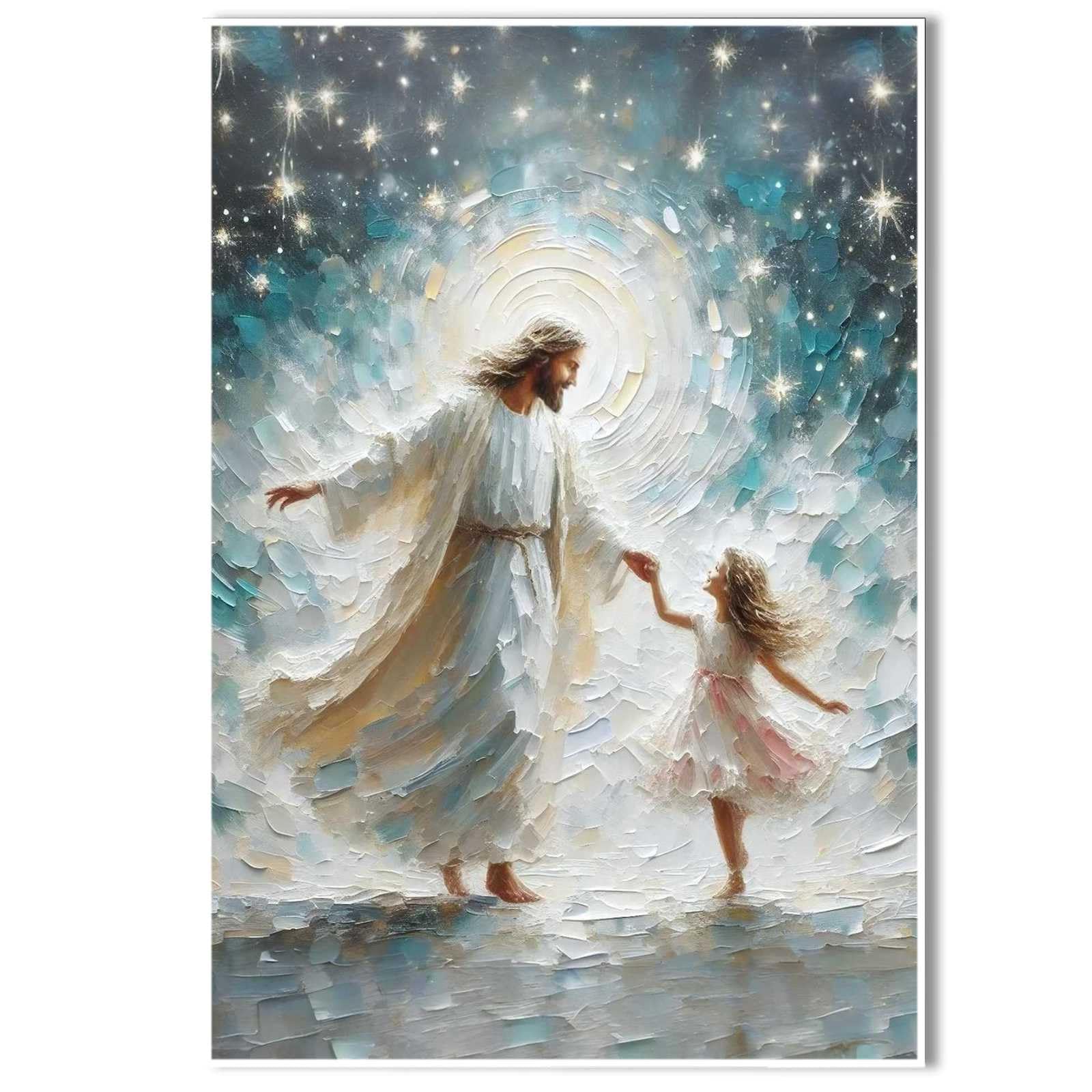 Amazon.com: Jesus and Little Girl Dancing Christian Wall Art Jesus and ...