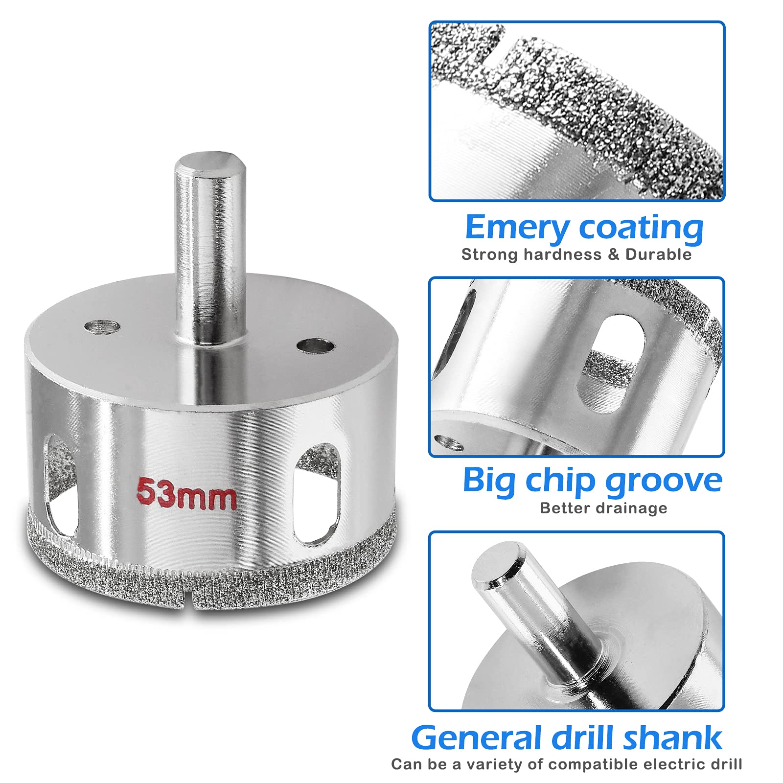 Snapklik.com : Luomorgo 53mm Diamond Hole Saw - 1.1 Inch Cutting Depth ...