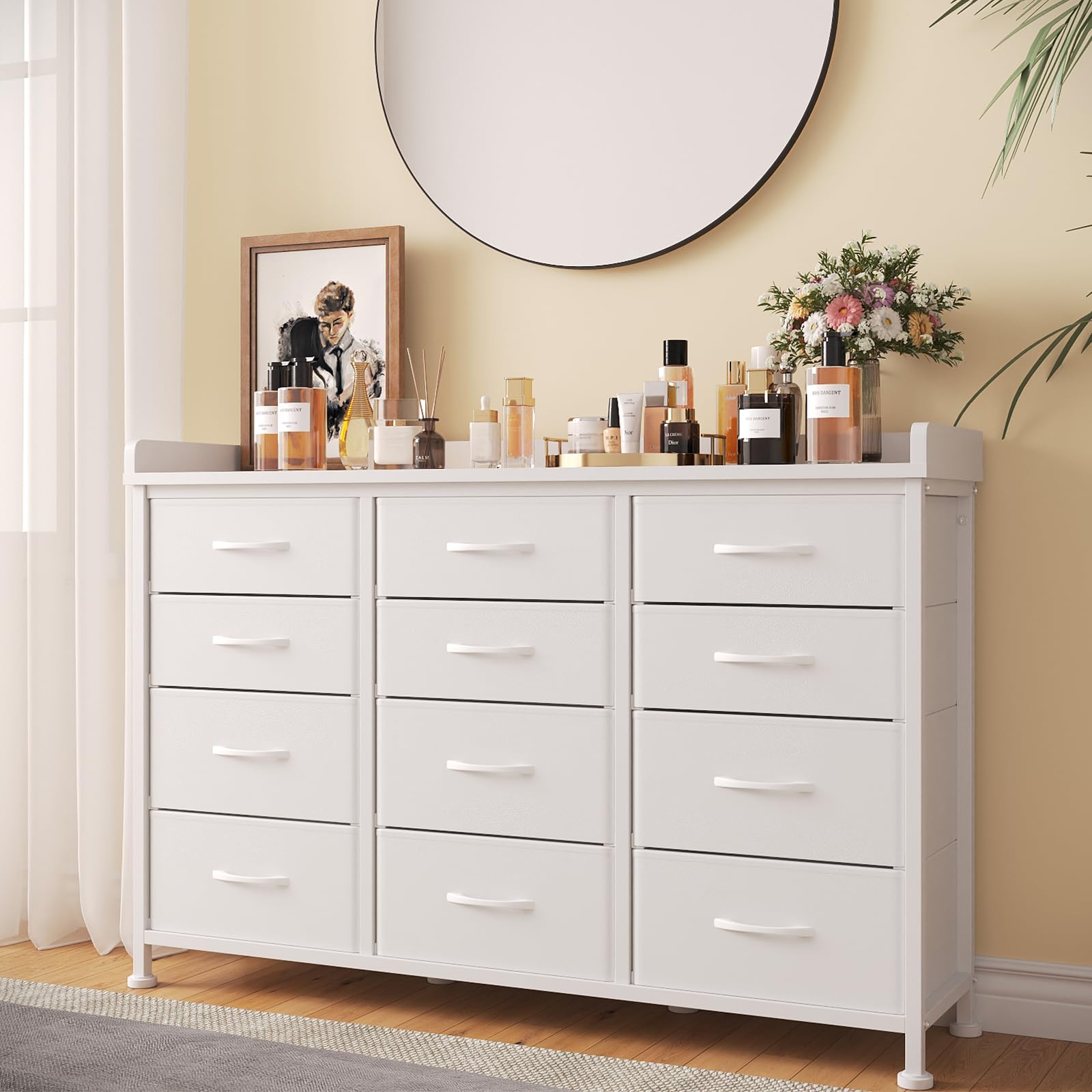 Amazon.com: WODRAWER White Dresser with 12 Drawers, Fabric Chest of ...