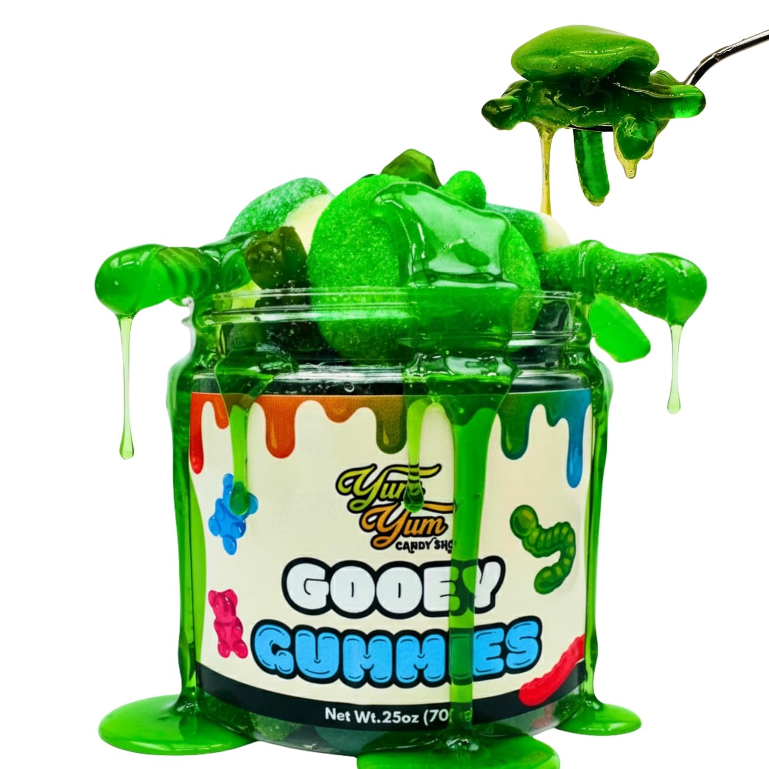 Amazon.com : Yum Yum Delights Sour Gooey Gummies, Sour Green Apple, 13 ...
