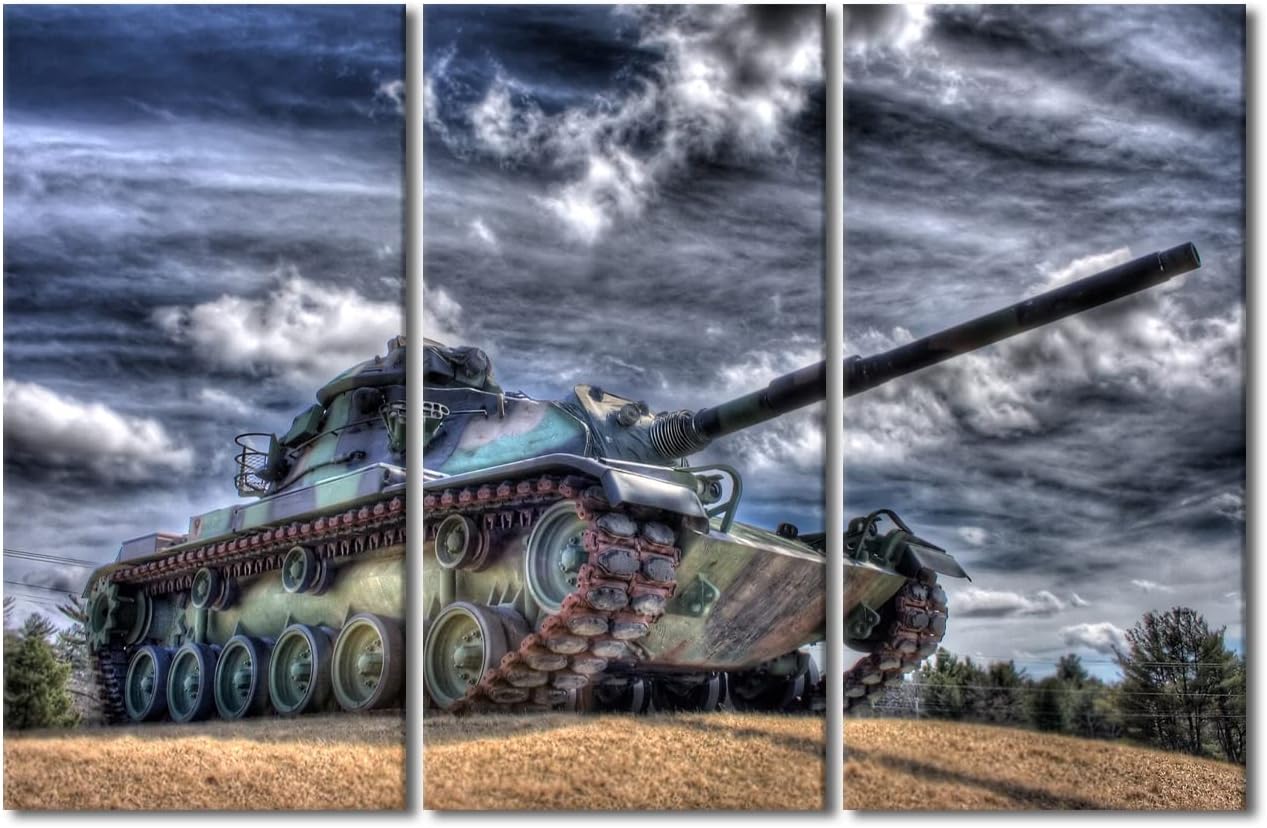 Amazon.com: 3 Panel Canvas Wall Art Military Decor Natural Landscape ...