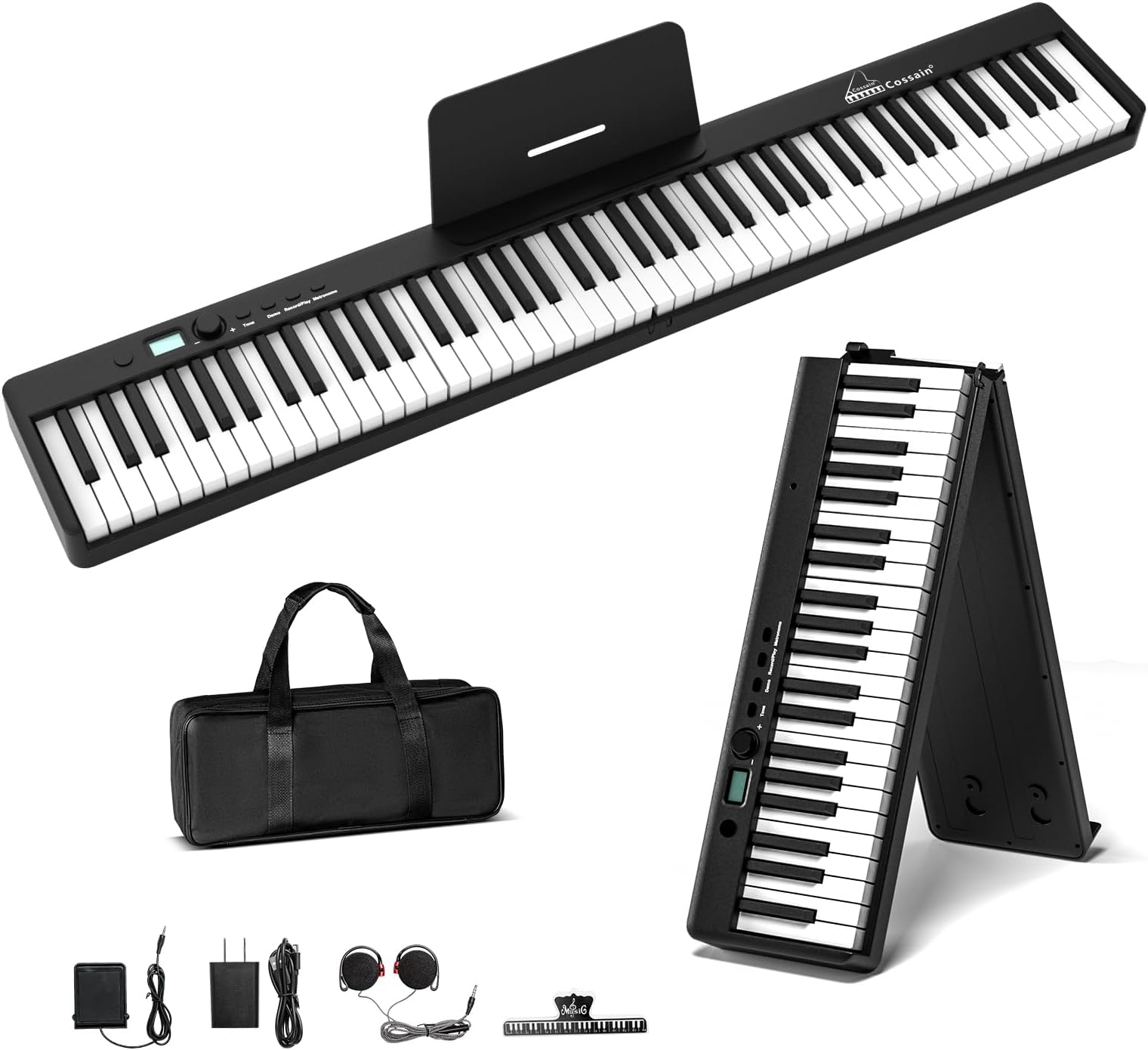 Amazon.com: Costzon 88-Key Foldable Digital Piano Keyboard, Full Size ...