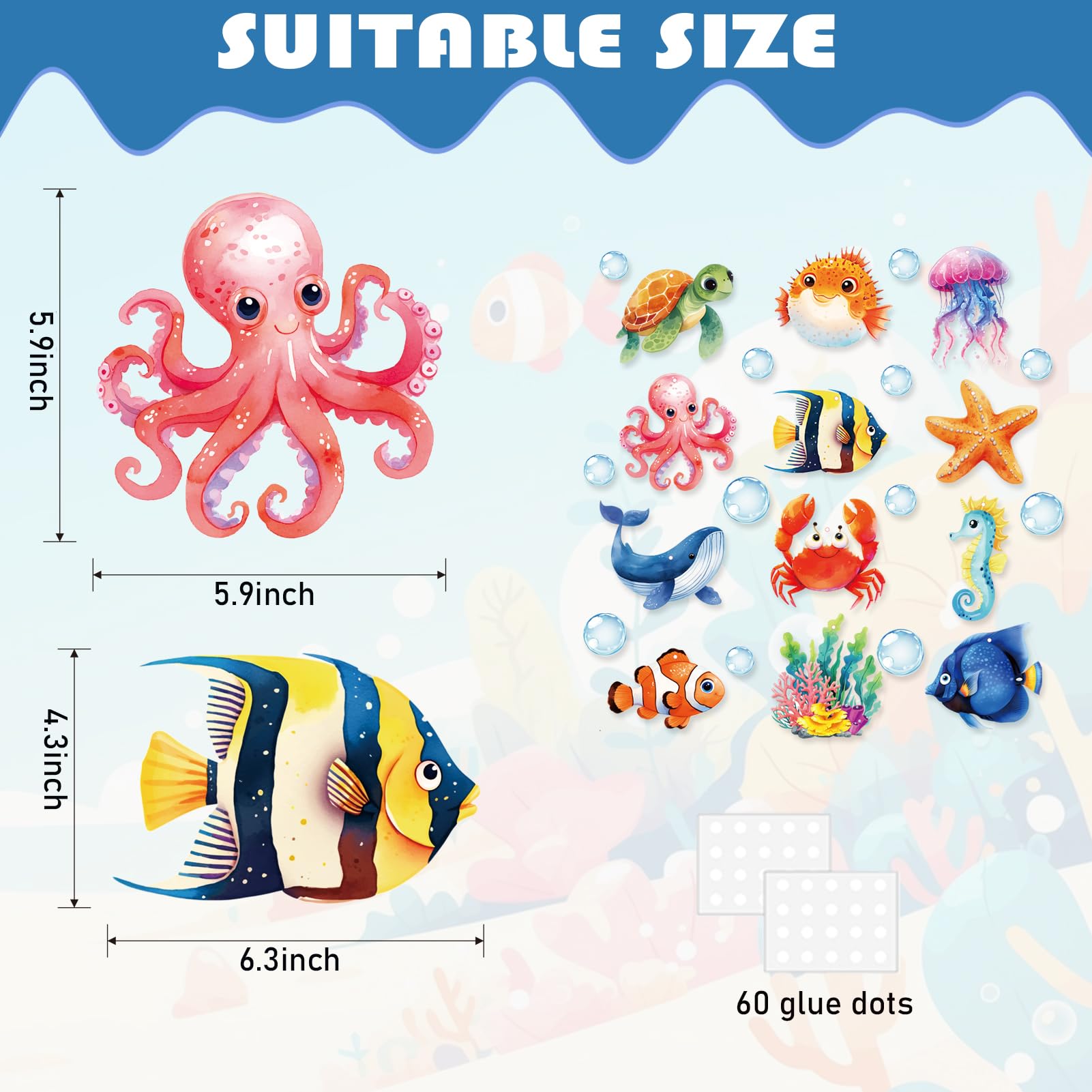 Snapklik.com : 26 Pieces Sea Creature Cutouts Tropical Fish Cutouts ...