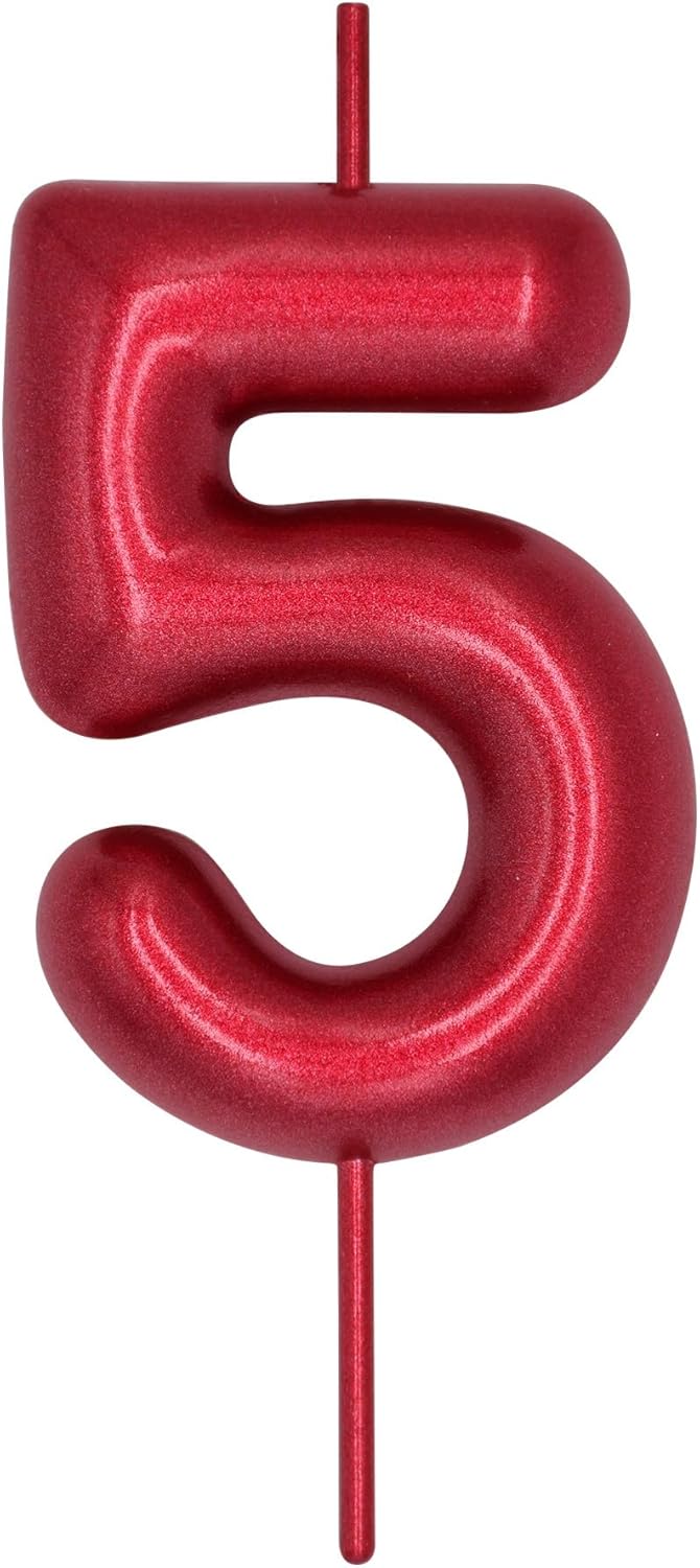 Amazon.com: DERVENTA Number Candle Red 2.36 inch Party Celebration ...