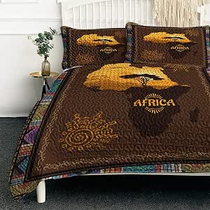 Amazon.com: BlessLiving African Safari Silhouette Quilt Set King Size ...