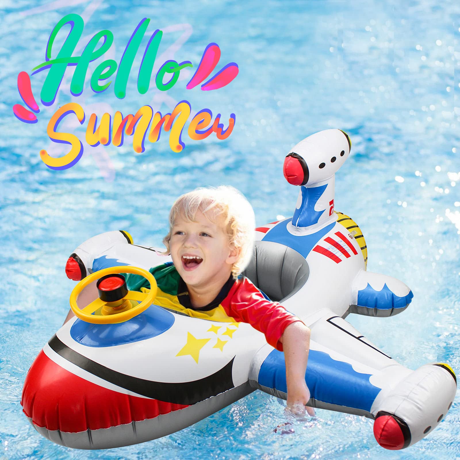 Snapklik.com : Baby Float Inflatable Airplane - Baby Pool Floats