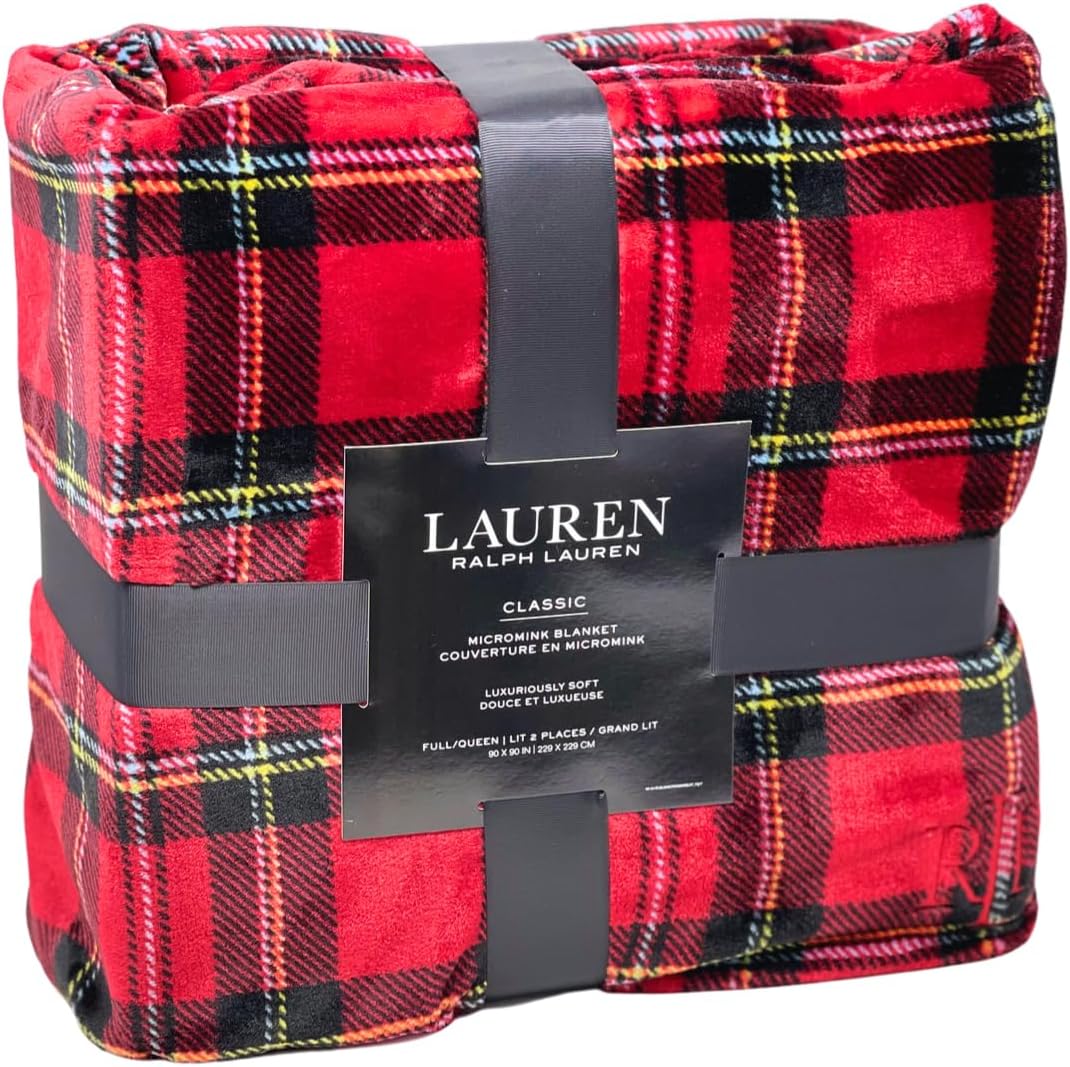 Amazon.com: Ralph Lauren - Manta de micro visón, azul marino, tamaño ...