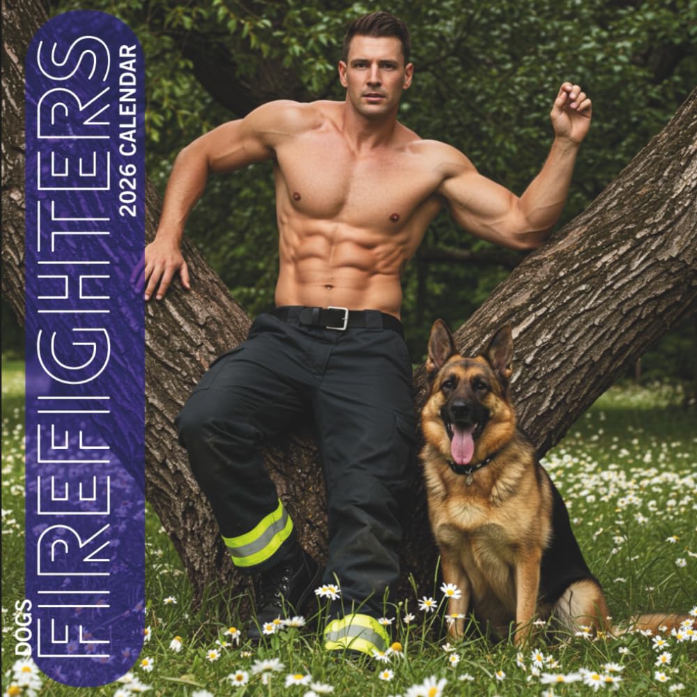 Firefighters 2026 Calendar: 12-Month Firemen with Dogs (8.5x8.5”) with ...