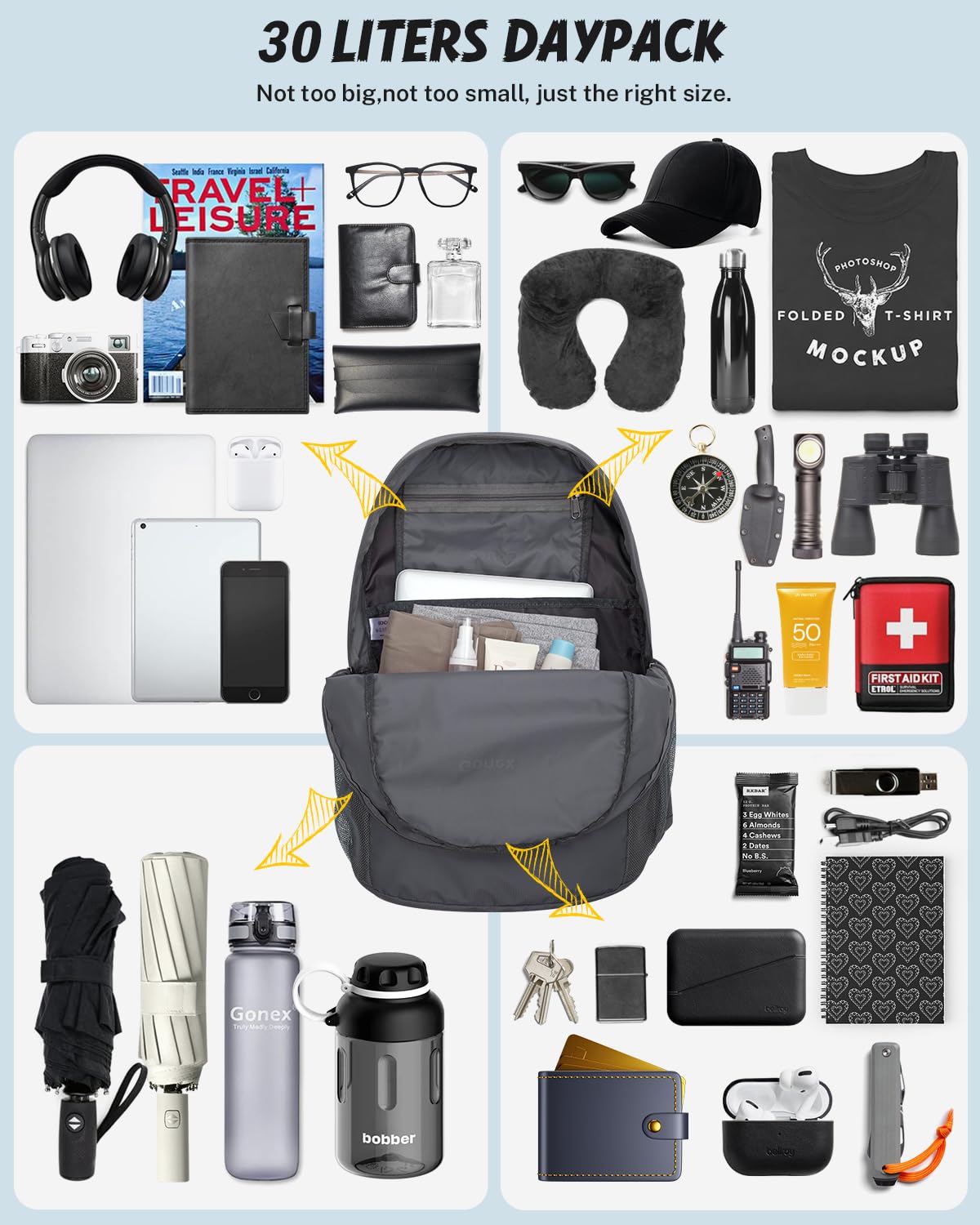 Snapklik.com : Gonex Ultra Lightweight Packable Daypack Handy Foldable ...