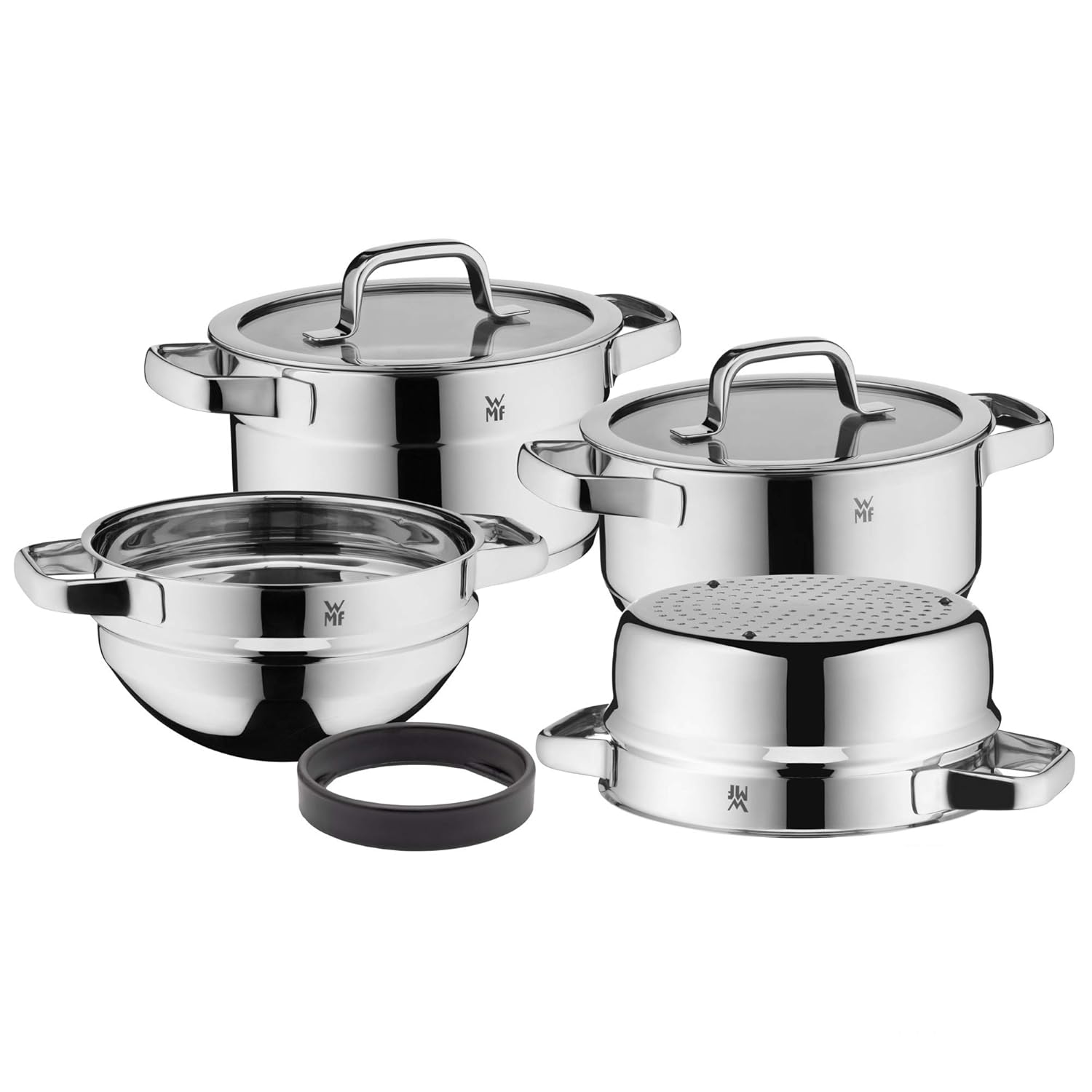 Buy WMF Compact Cuisine 4-Piece Induction Pot Set with Glass Lid ...