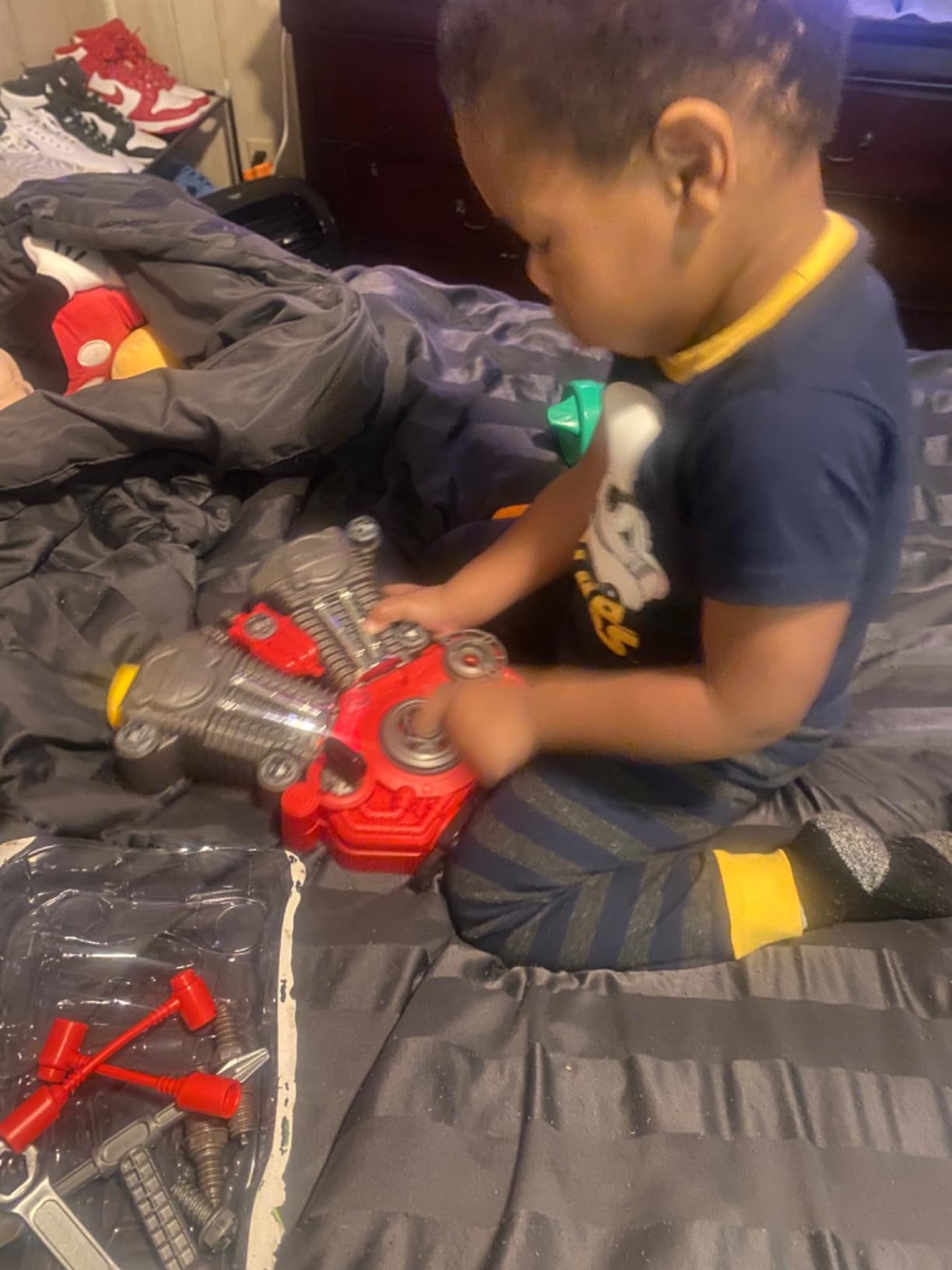 Amazon.com: Engine Building Toy Kit with Lights, Sounds & 20+ Mechanic ...