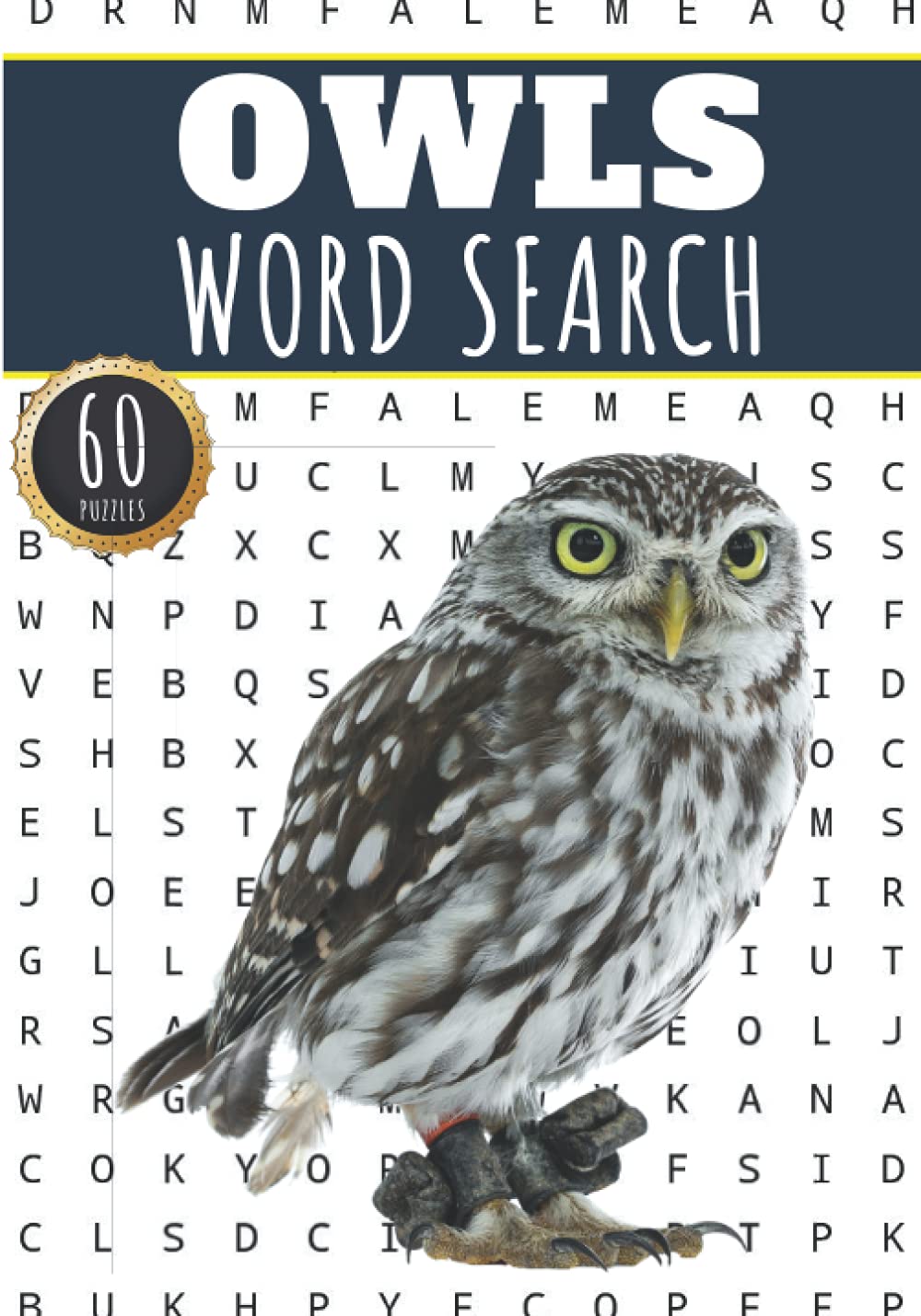 Owls Word Search: 60 Fun Puzzles With Words Scramble for Adults, Kids ...