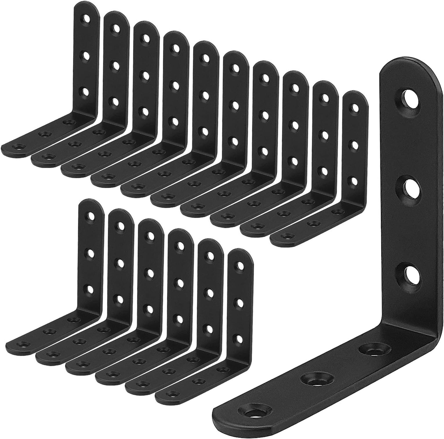 Amazon.com: AKOLAFE 16PCS Black L Bracket for Shelves 4”x4” Right Angle ...