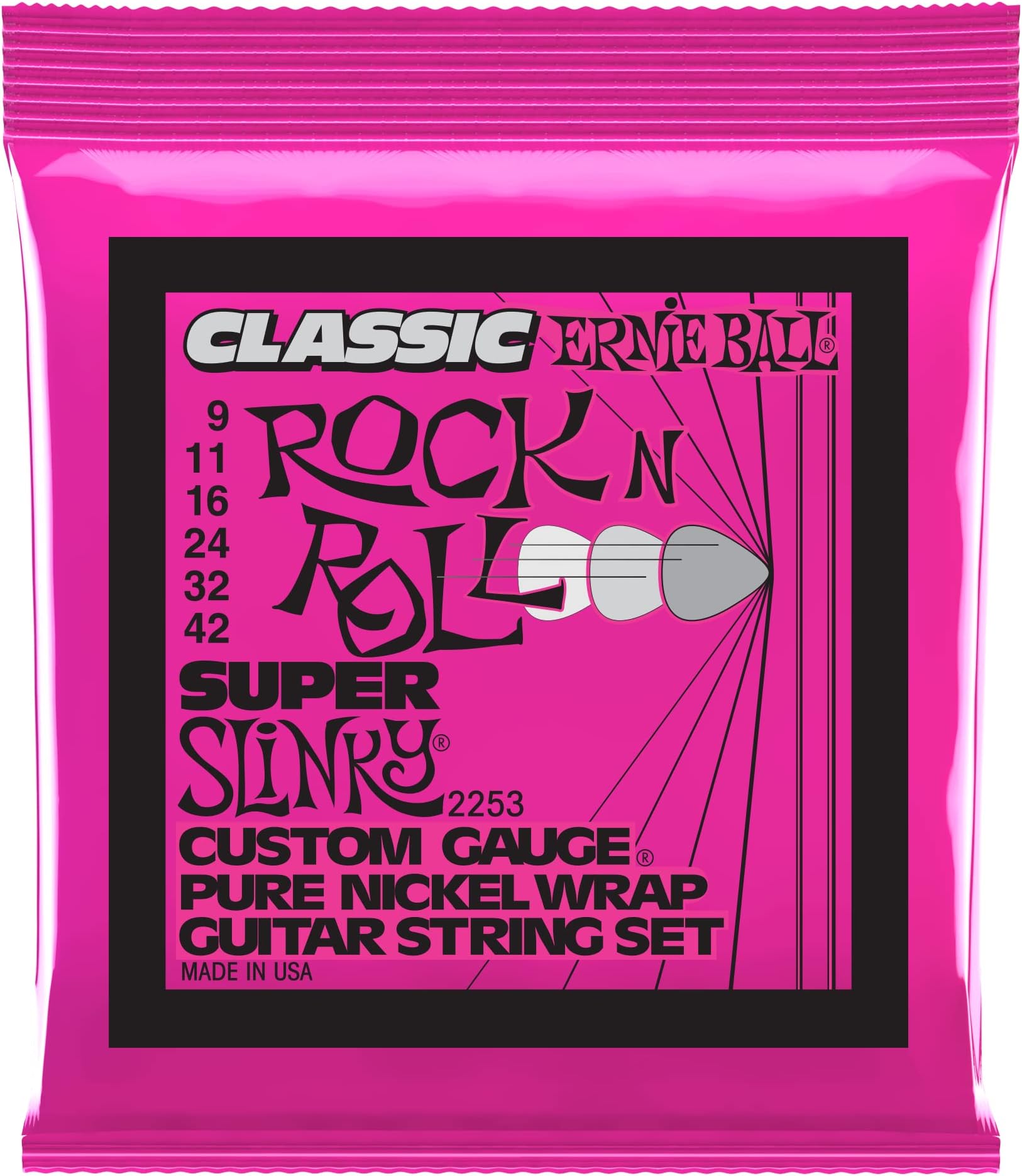 Amazon.com: Fender 3250 L 9-42 Bullet End, Electric Guitar Strings ...