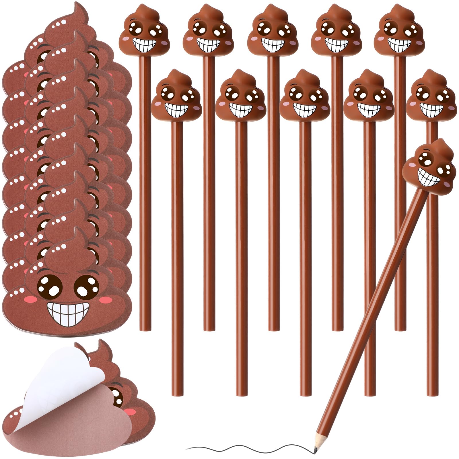 Amazon.com: Dunzoom 24 Pcs Funny Farting Poop Pencil with Eraser Topper ...