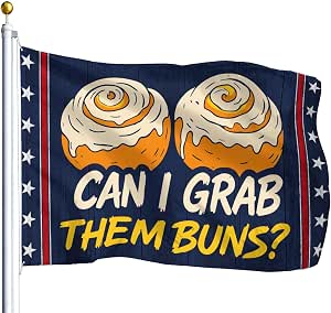 Amazon.com : Can I Grab Them Buns Flag For Classroom : Patio, Lawn & Garden