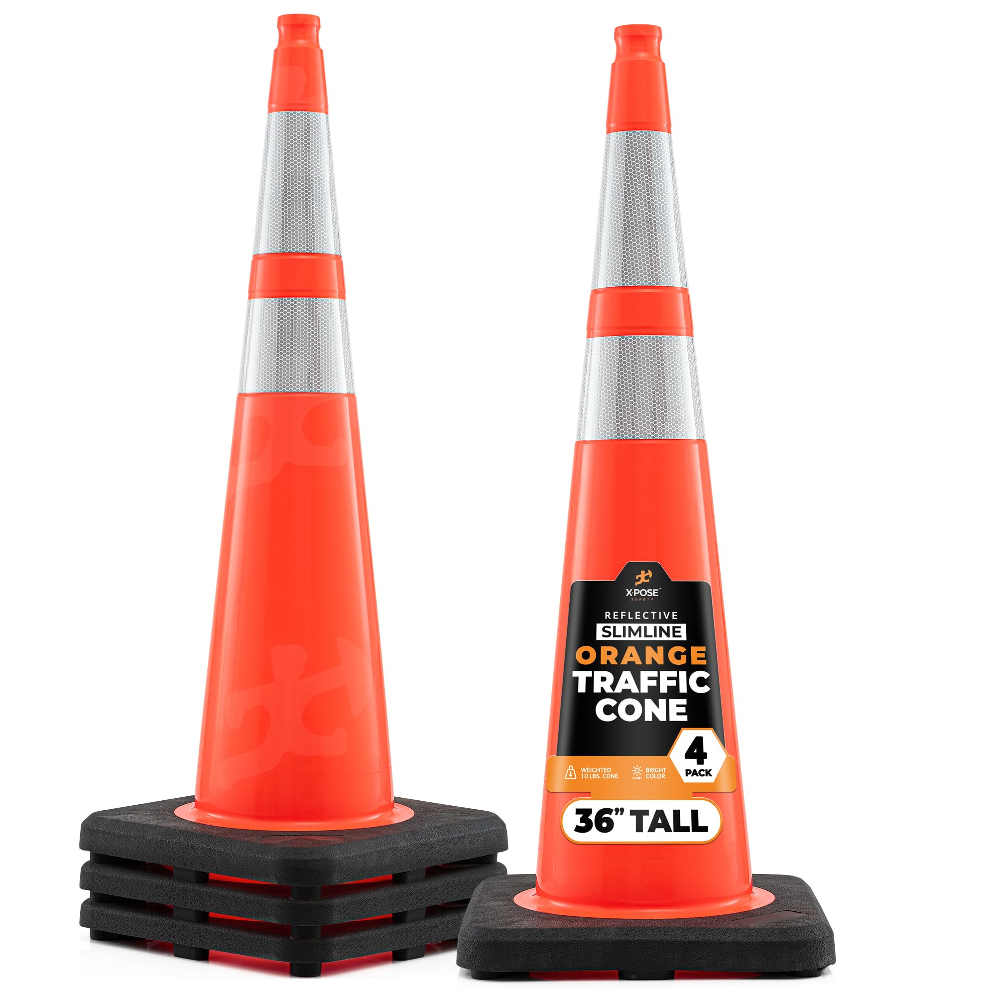 Snapklik.com : Xpose Safety 36 Inch Orange Slim Line Traffic Cones
