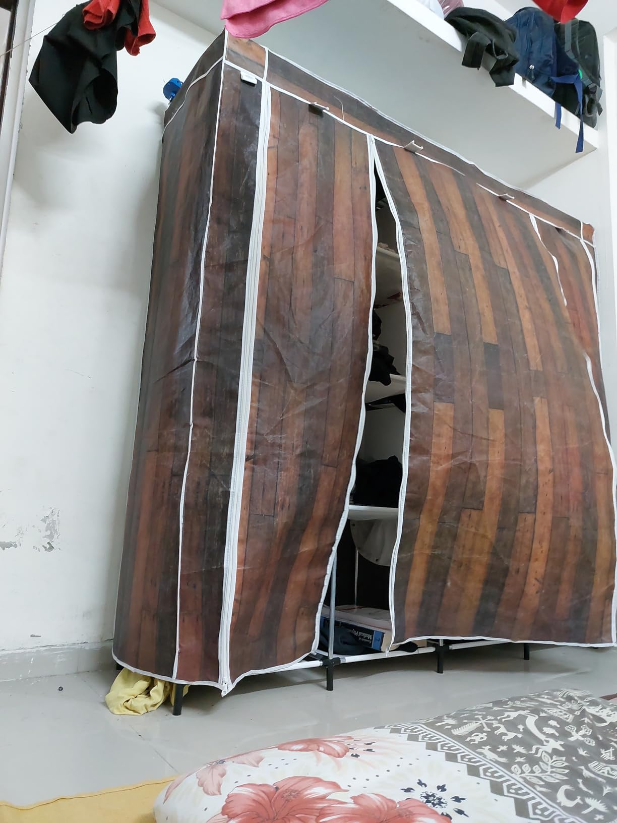 GTC® Printed Collapsible Wardrobe Portable Foldable Closet for Clothes ...