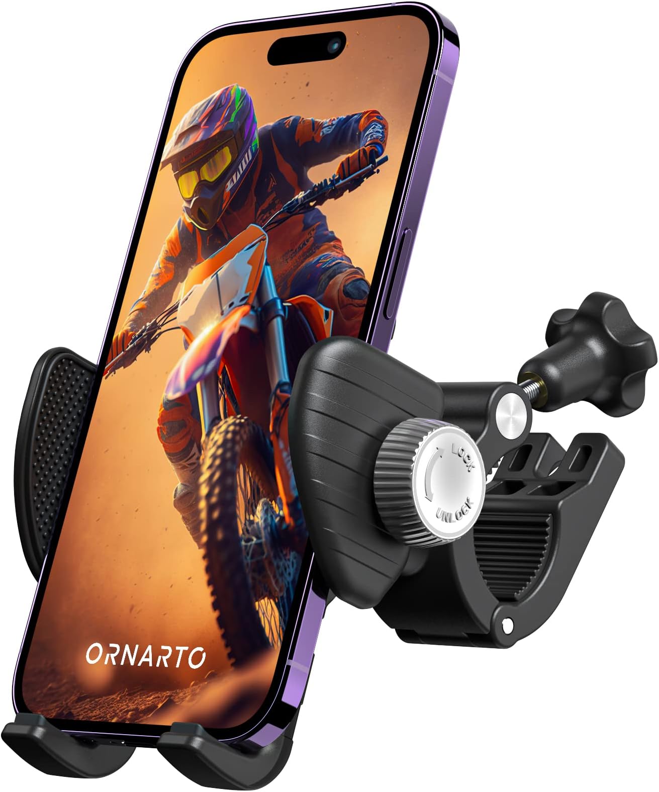 Amazon.com: ORNARTO Bike Phone Holder, Rotatable Motorcycle Phone Mount ...