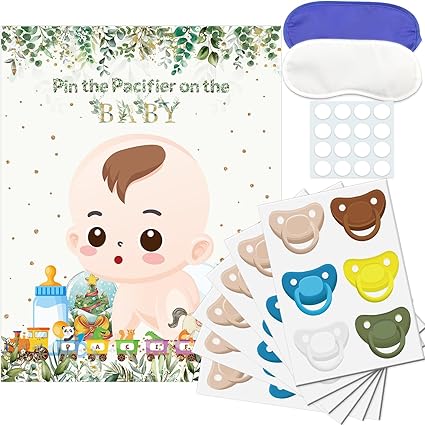 Amazon.com: Pin The Pacifier On The Baby Game Sage Large Baby Poster ...