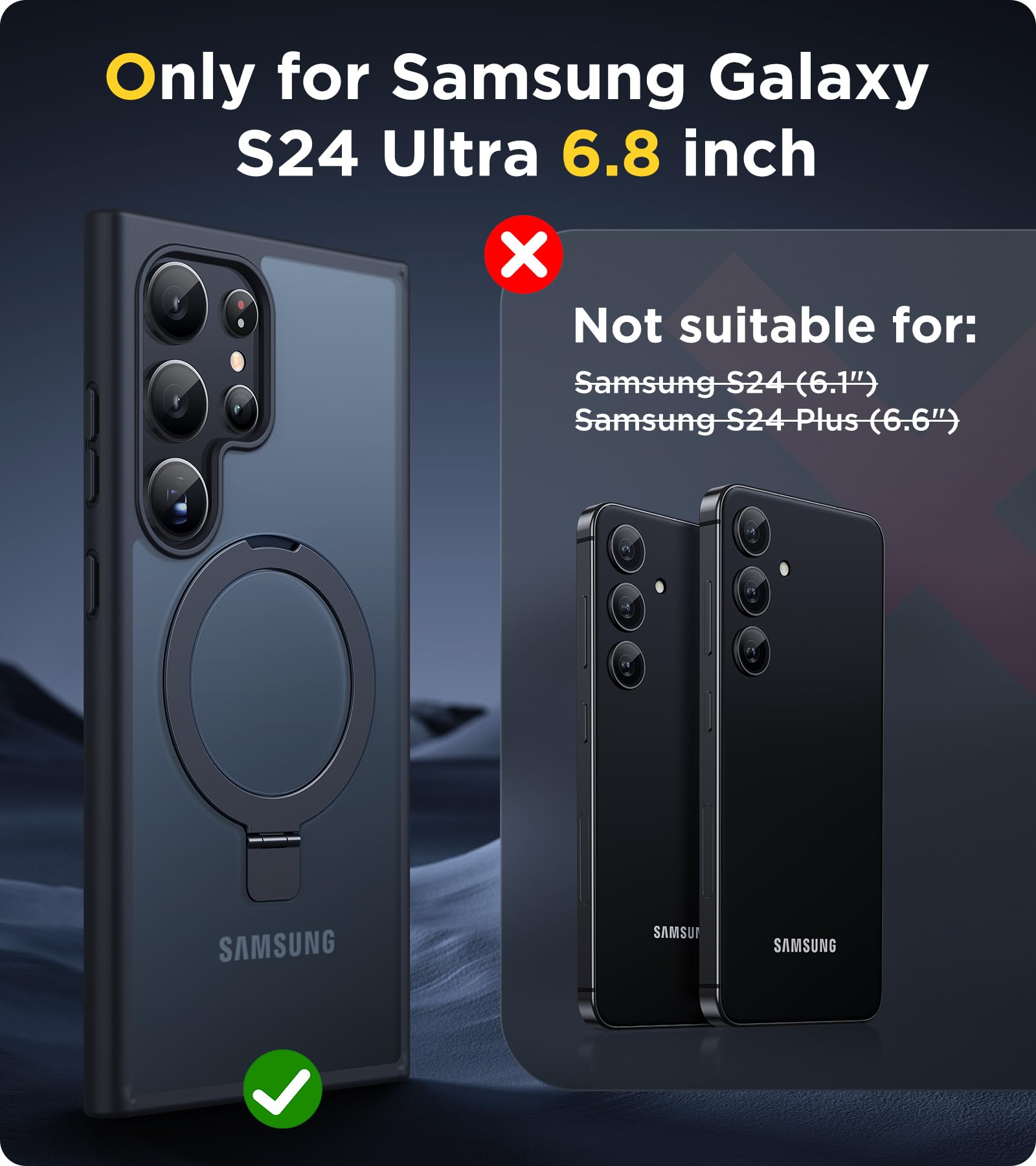 Humixx Magnetic for Samsung Galaxy S24 Ultra Case with Stand [Compatible with Magsafe ...