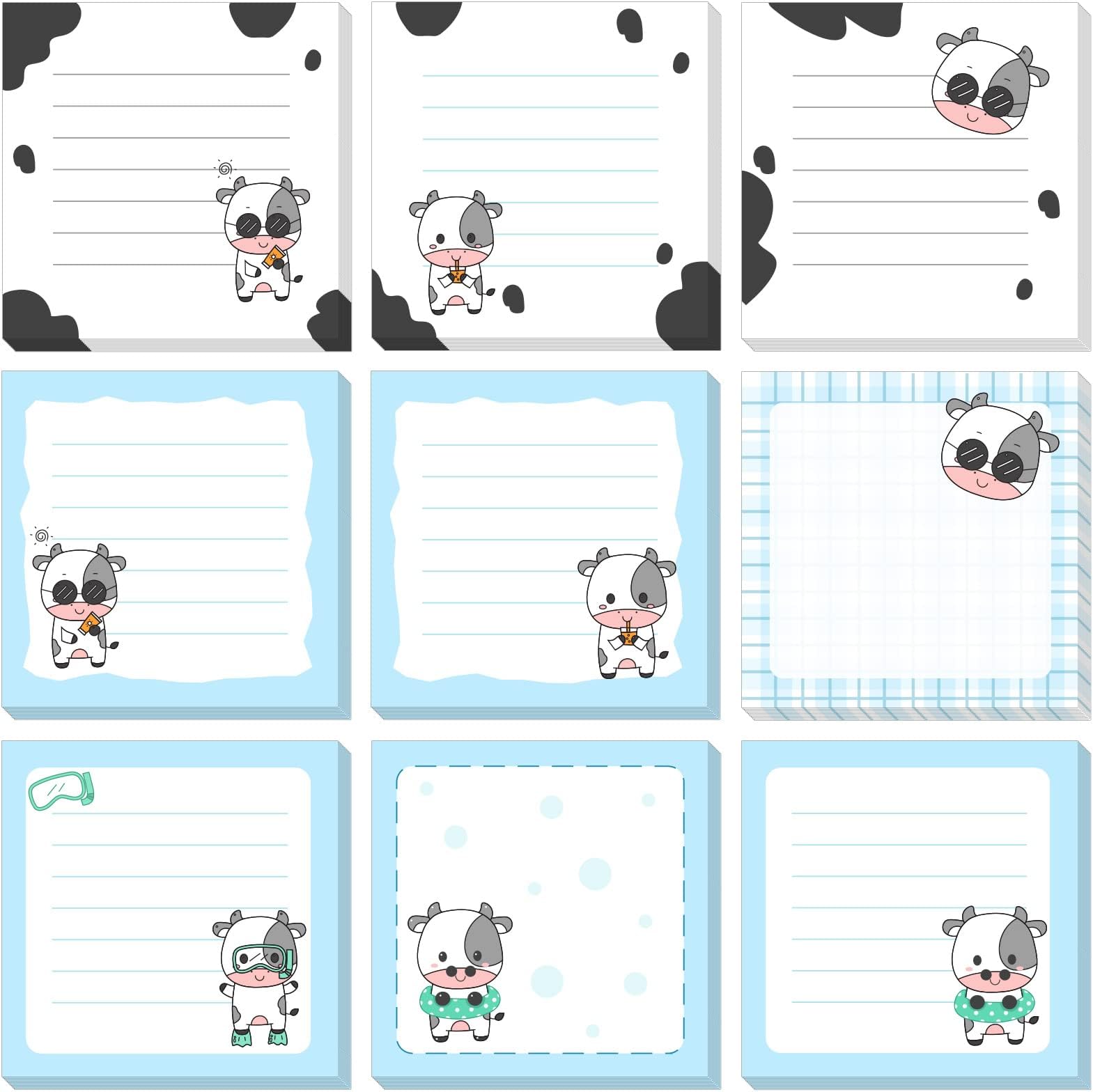 Amazon.com : 18 Pieces Cow Print Stuff, 12 Cow Pens and 300 Sheets Cow ...