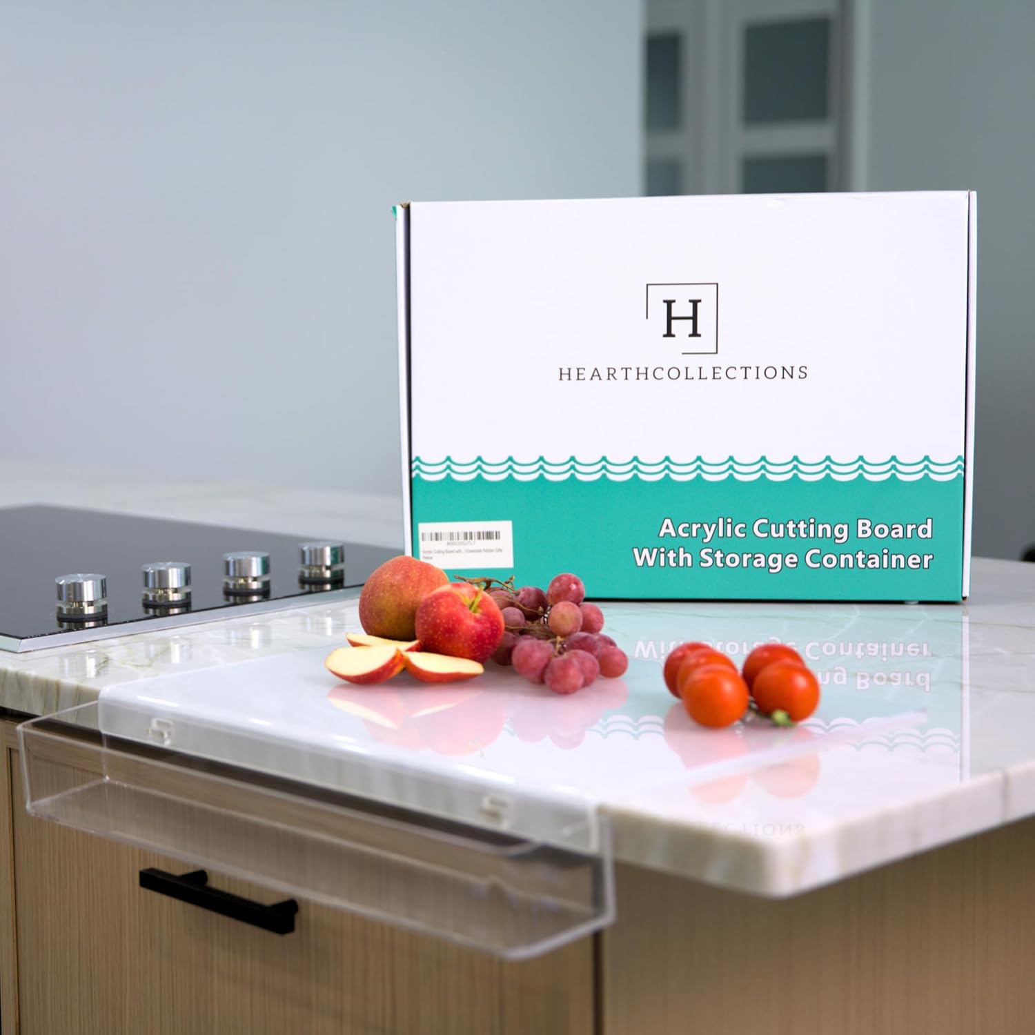 Amazon.com: Acrylic Cutting Board with Counter Lip, Waste container ...