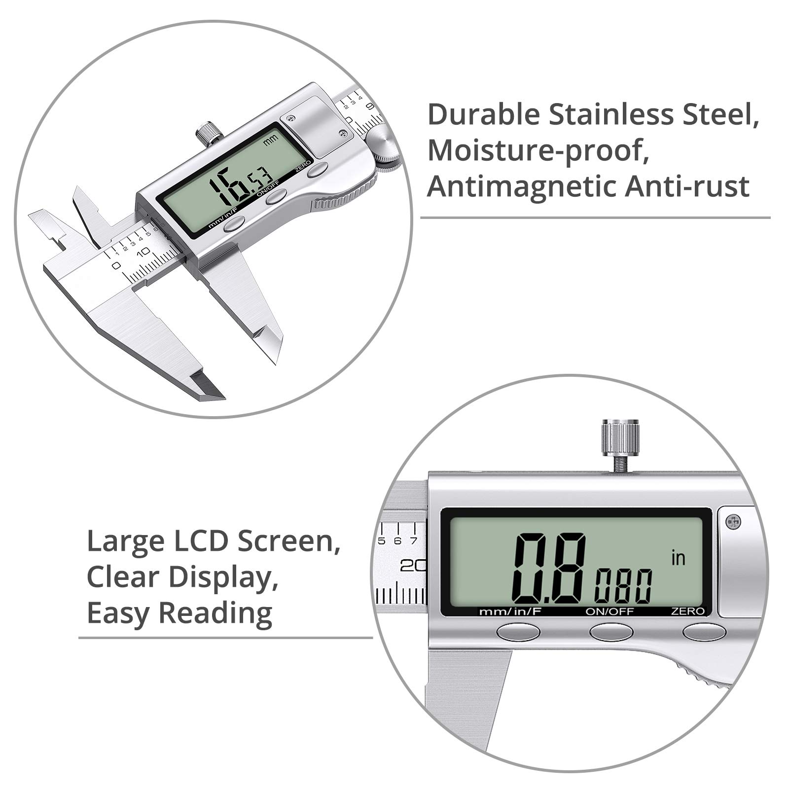 Snapklik.com : Proster Digital Vernier Caliper 8inch - Stainless Steel ...