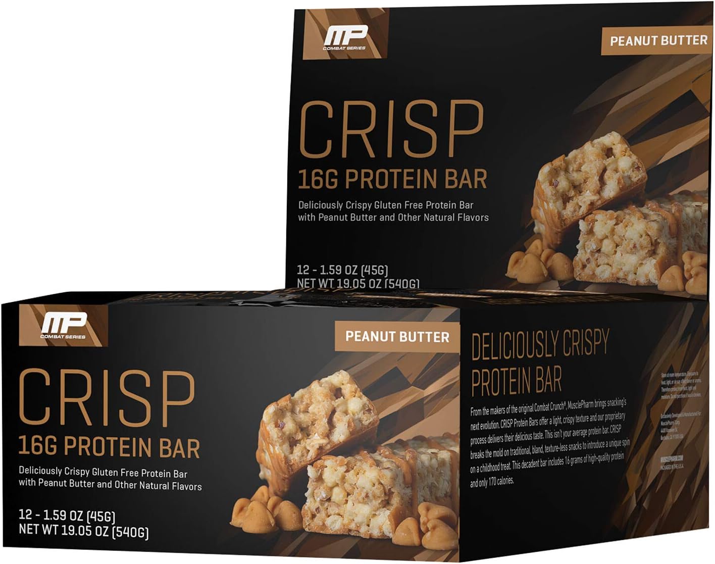 MusclePharm Crisp Protein Bar, 16 Grams of Protein, Delicious Protein ...