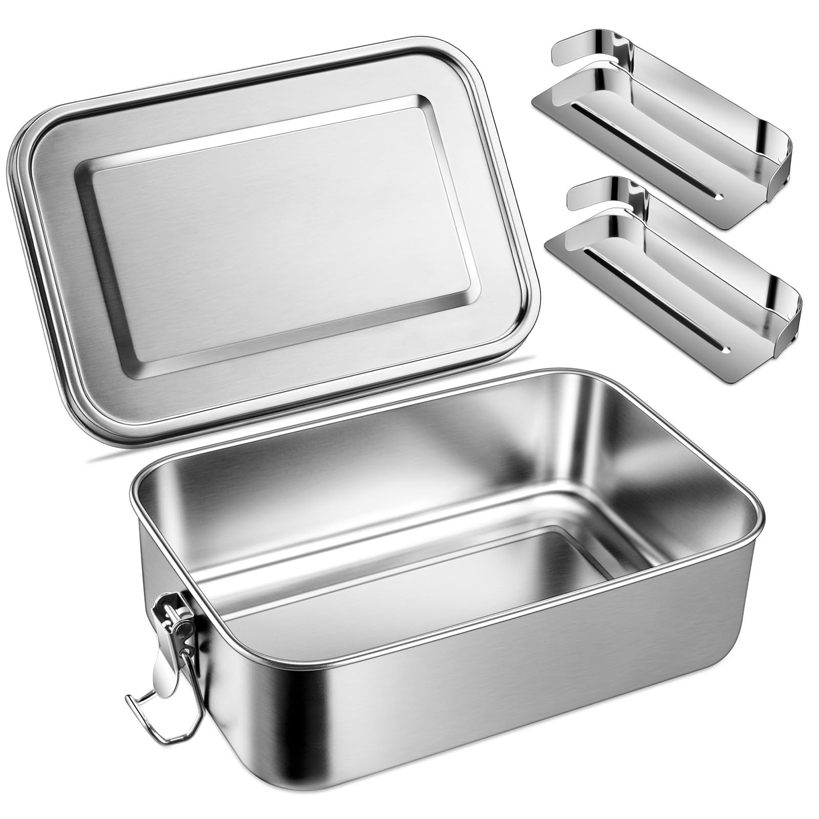 Amazon.com: Leonyo 47oz 18/10 Stainless Steel Lunch Box, Metal Bento ...