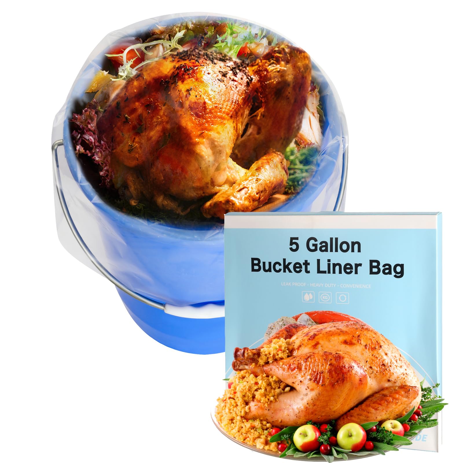Amazon.com: 5 Gallon Turkey Brine Bag 16 Pack 20"x28" Bucket Liner Bags ...