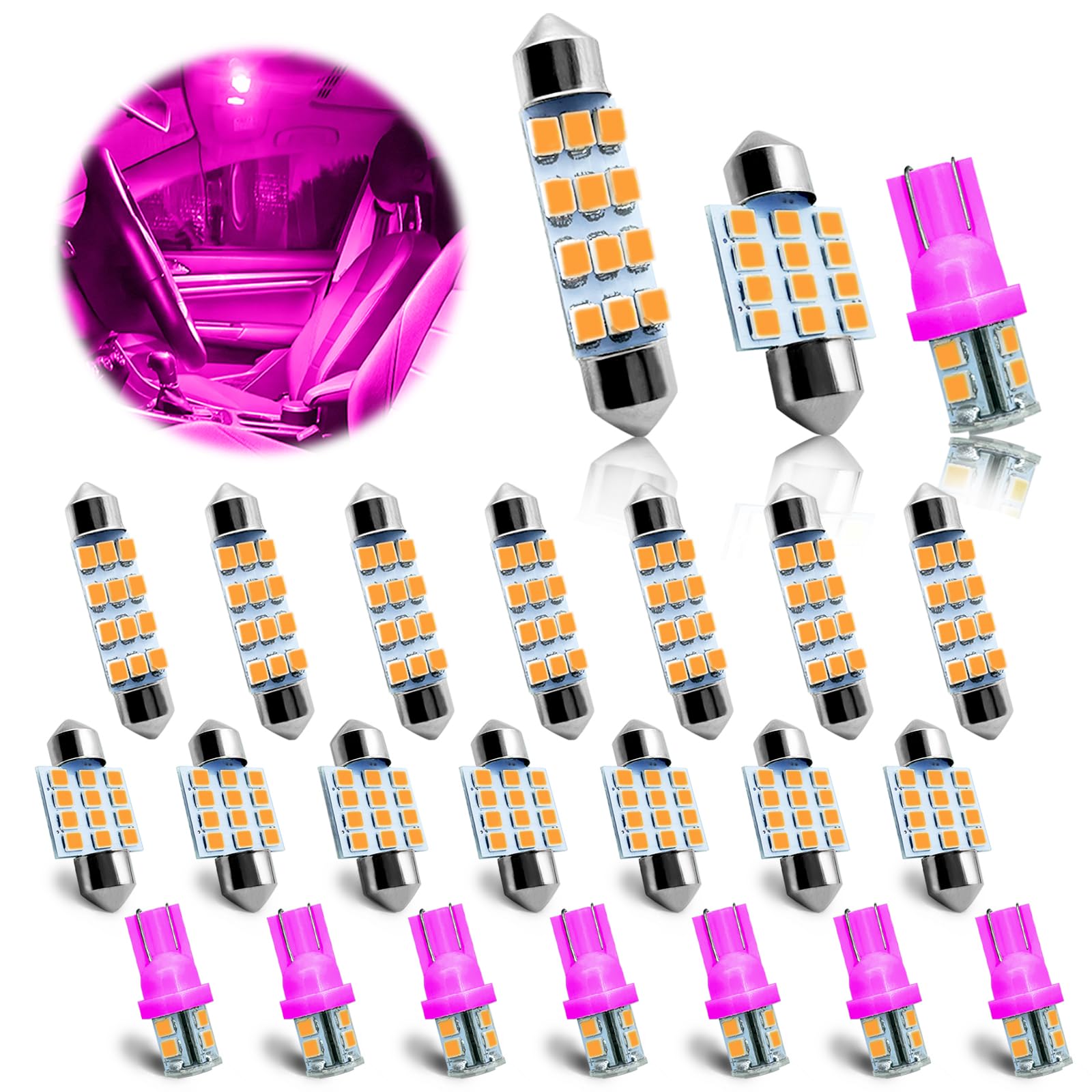 Amazon.com: NTNEV 24PCS LED Interior Replacement Bulbs, Interior Car ...