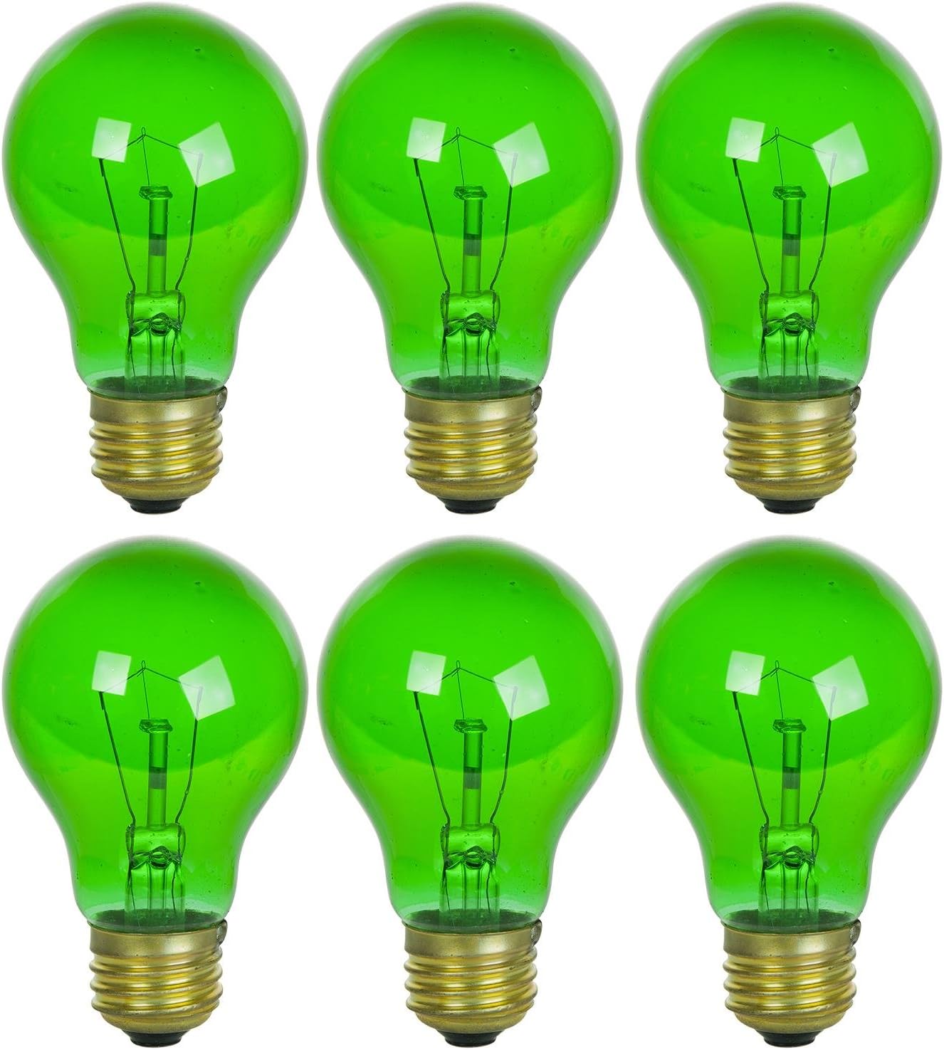 Sunlite 40446 Incandescent Green A19 25W Light Bulbs with Medium E26 ...
