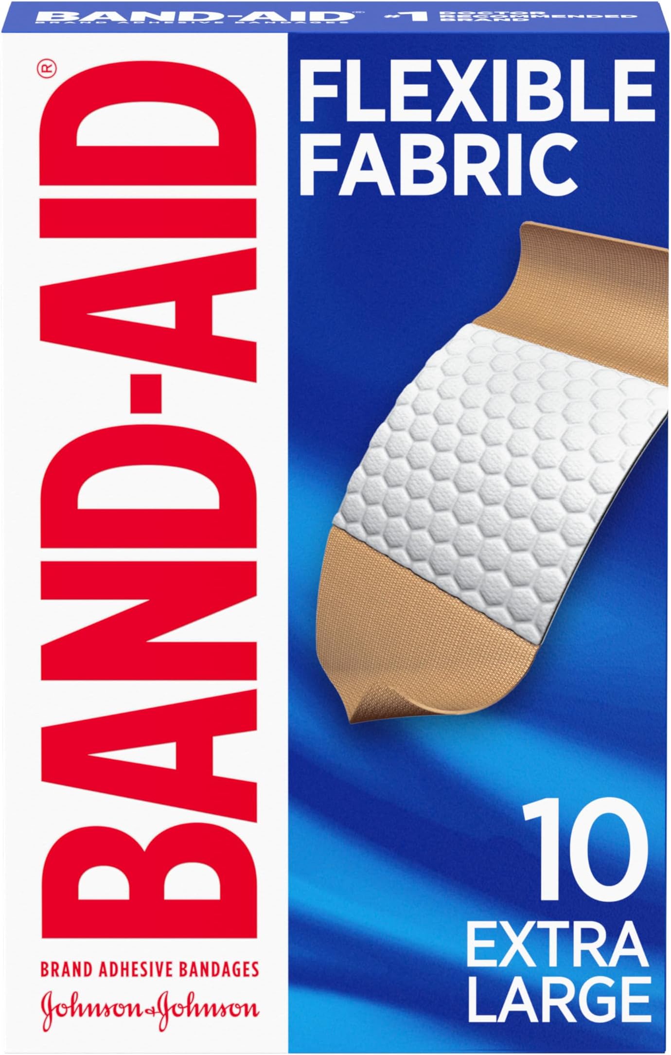 Amazon.com: Johnson & Johnson Band-Aid Extra Large Flexible Fabric ...