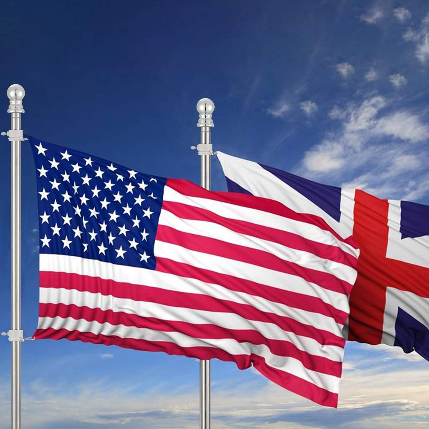 Snapklik.com : Ground Flag Pole, 8 FT Floor-Mounted Or Handheld ...