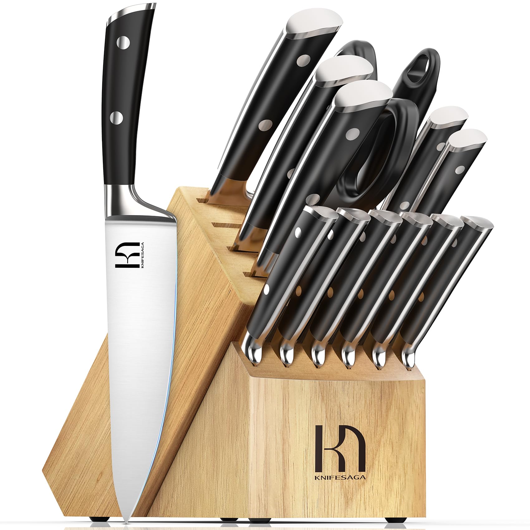 Amazon.com: 2024 Upgraded Knife Set Premium Japanese 15 Piece High ...