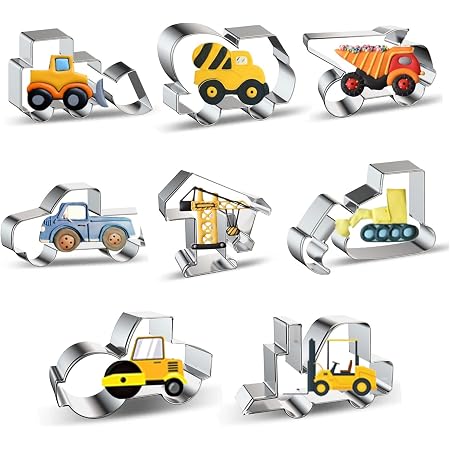 Amazon.com: Construction Truck Cookie Cutter Set of 8 - Bulldozer ...