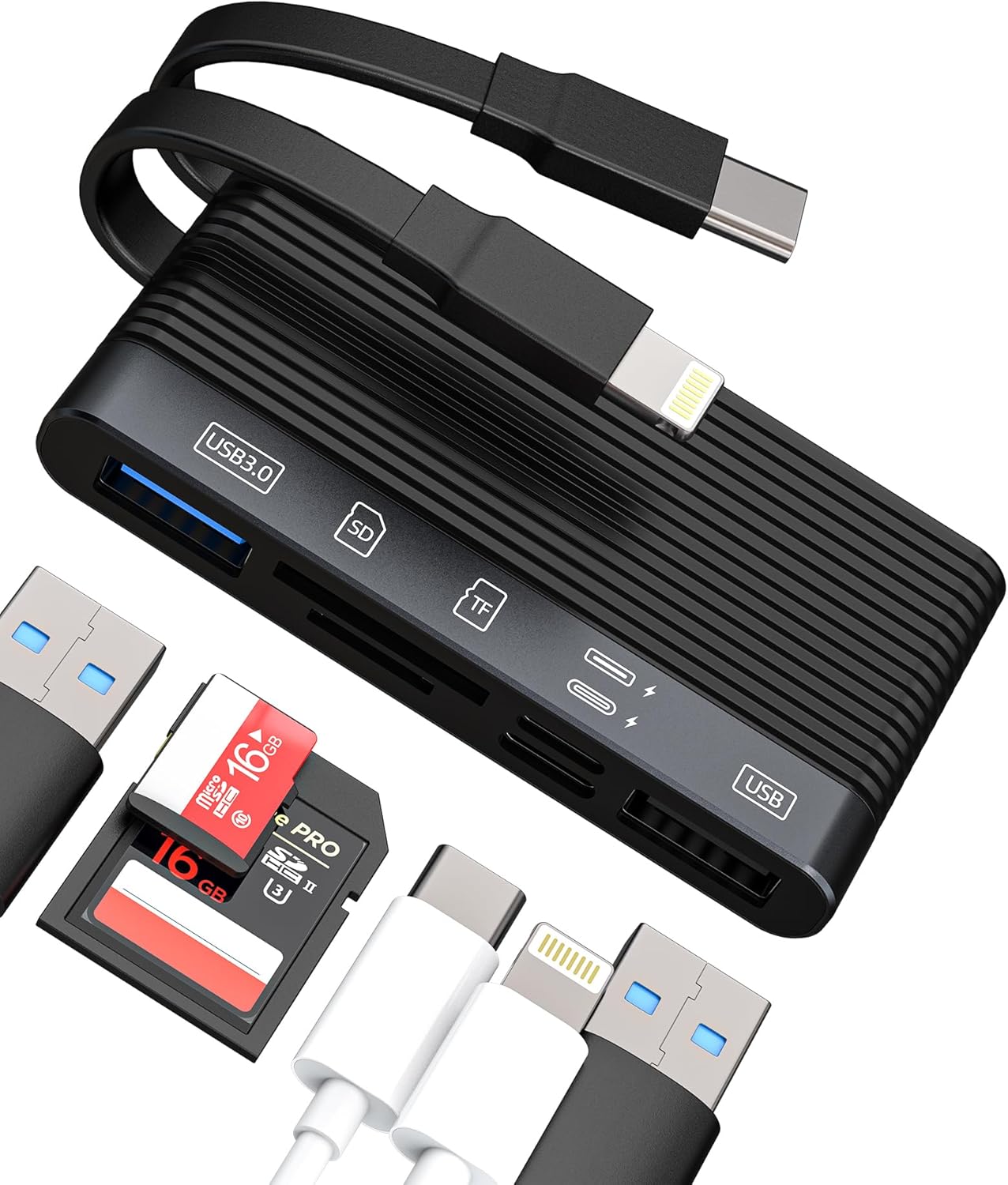 Amazon.com: USB C Lightning Docking Station with Multiport Adapter Hub ...