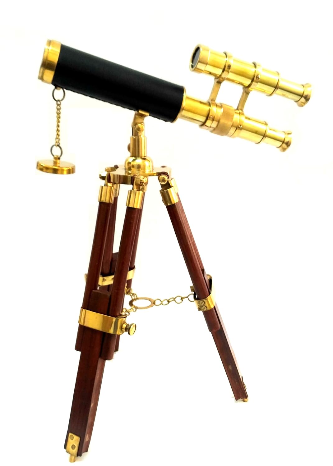 Artshai Small 9 inch Size Brass Telescope with Tripod Stand. Desk décor ...