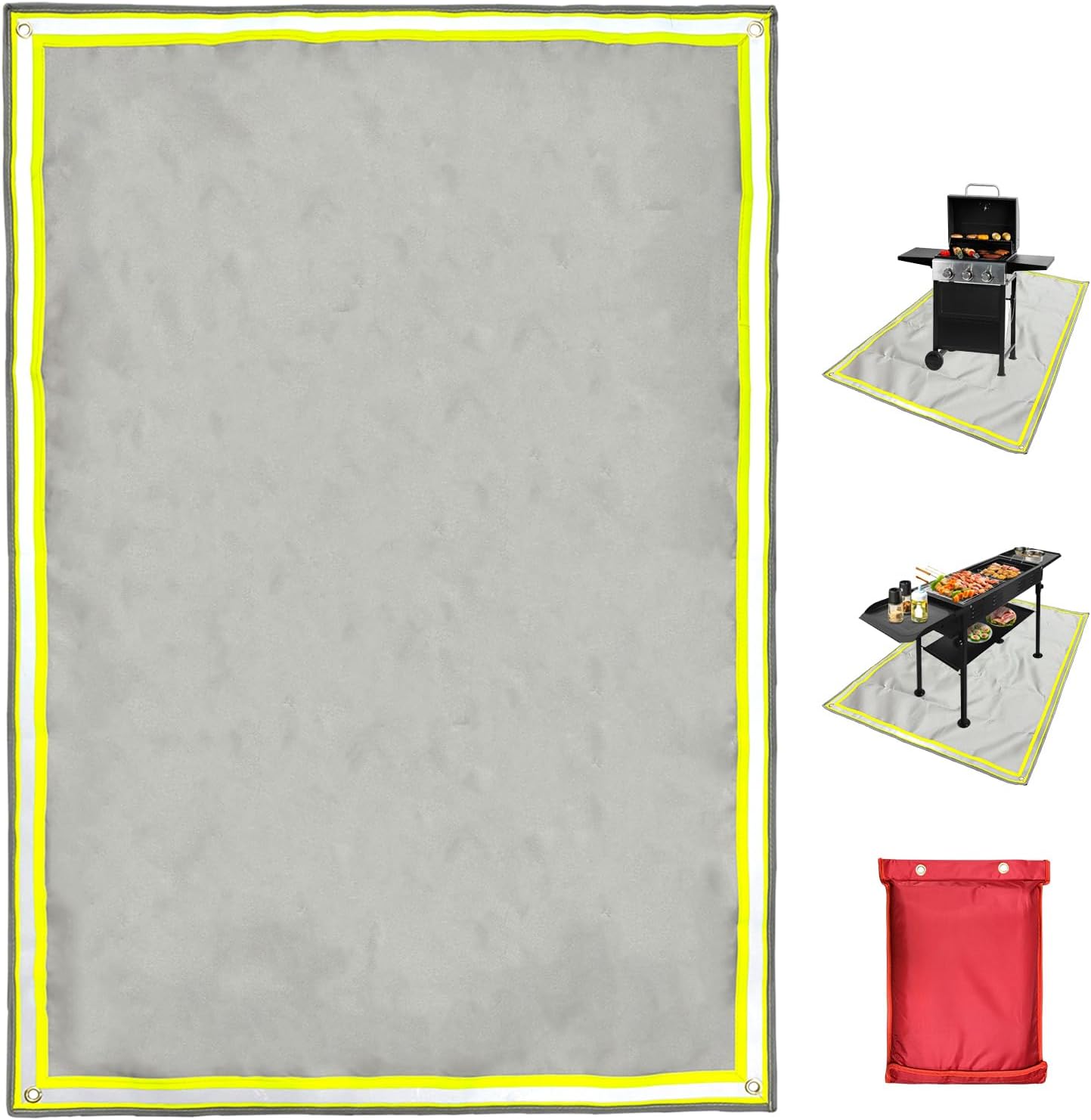 Amazon.com : SoloWilder Wood Stove Mat 39" x 59" Fire Pit Grill Mat for ...