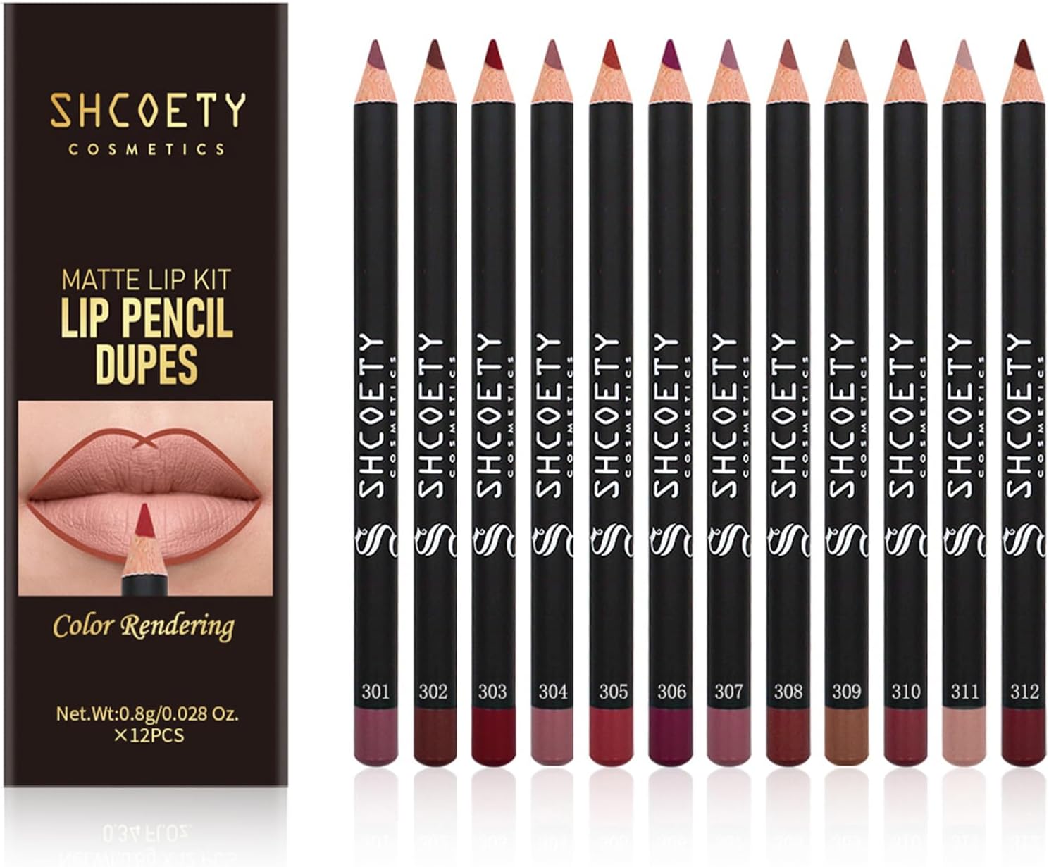 Juego de 12 delineador de labios, delineador labios de Larga Duración y Resistente al Agua, lip ...