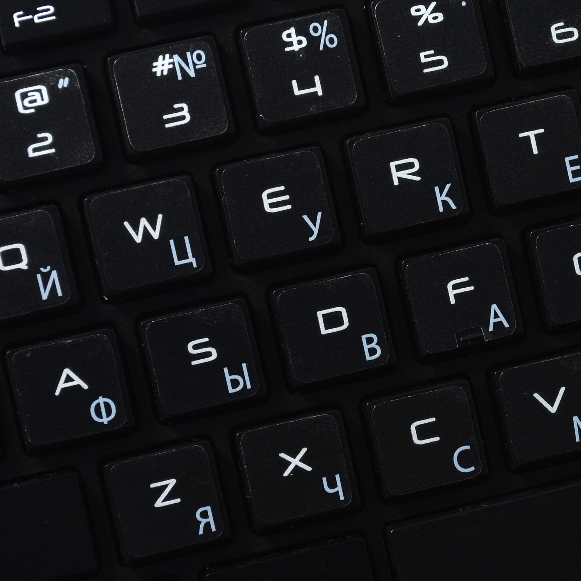 Amazon.com: MAC Russian Cyrillic Keyboard Labels with White Lettering ...