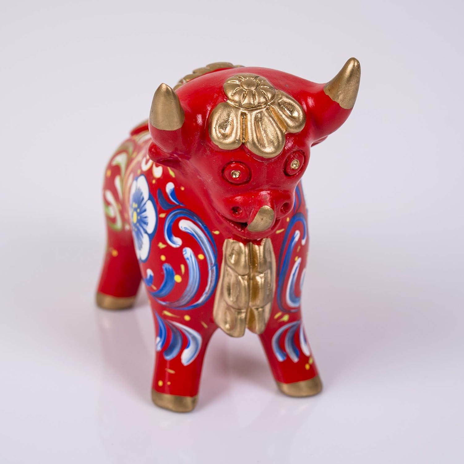 Peruvian Red Ceramic Pucara Bull 4.7″ Tall, Folk art ceramic, Bull of ...
