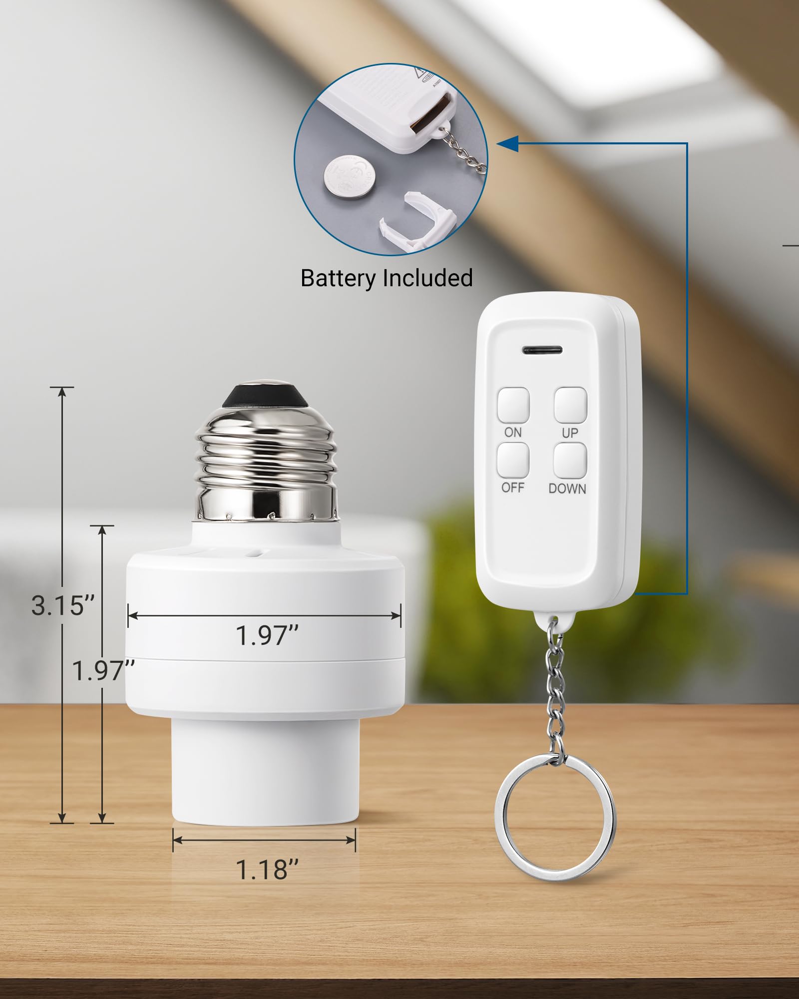 Light Bulb Socket Dimmer DEWENWILS Remote Control Light Socket, 110v