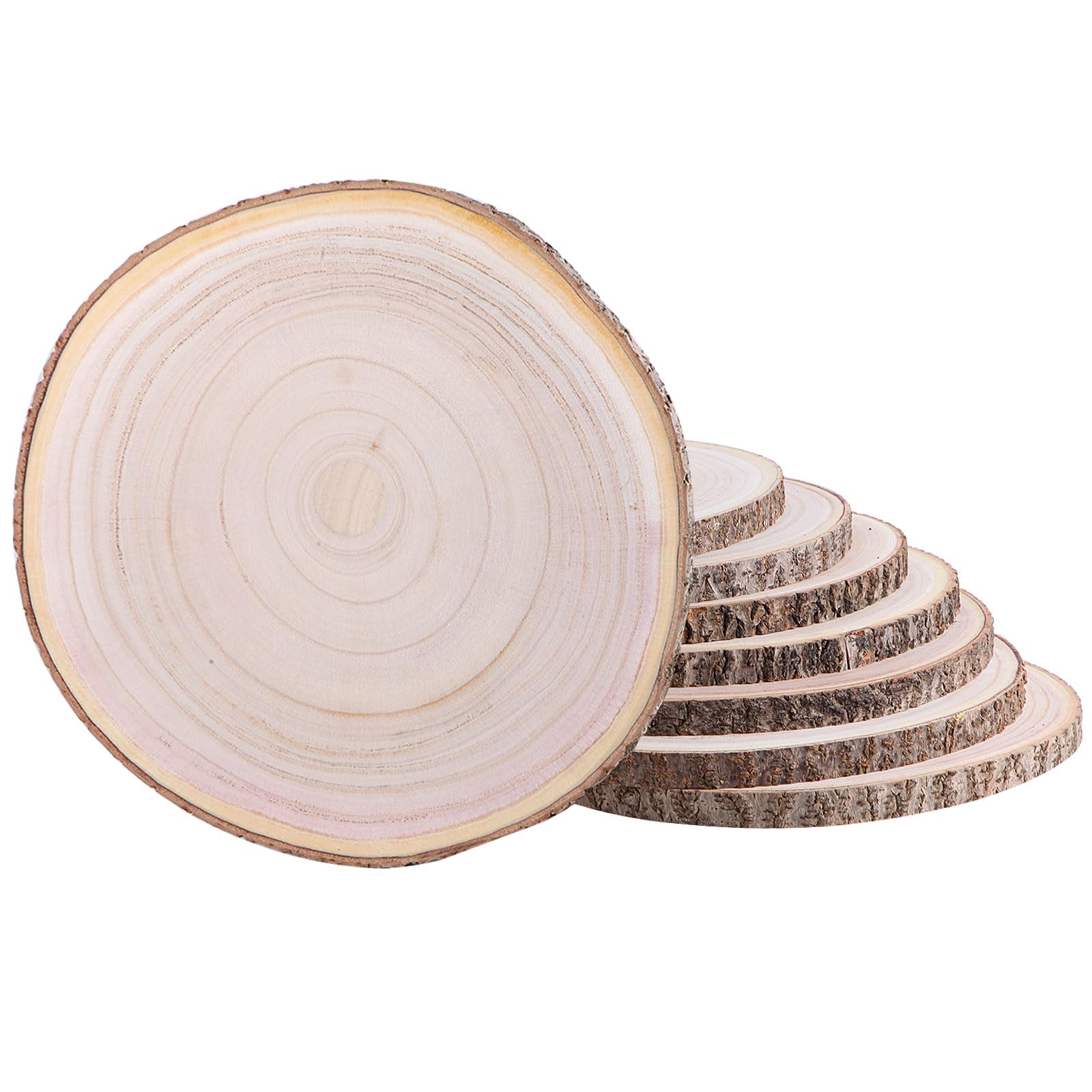 Amazon.com: Large Wood Slices 8 Pcs 12-14 Inches Wood Rounds Natural ...