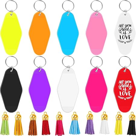 Amazon.com: 10pcs Blank Hotel Keychains Bulk Vintage Motel Keychain ...