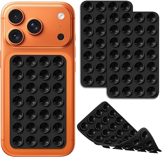 Amazon.com: 2 Pack Suction Cup Phone Case Mount Double-Sided,Silicon ...