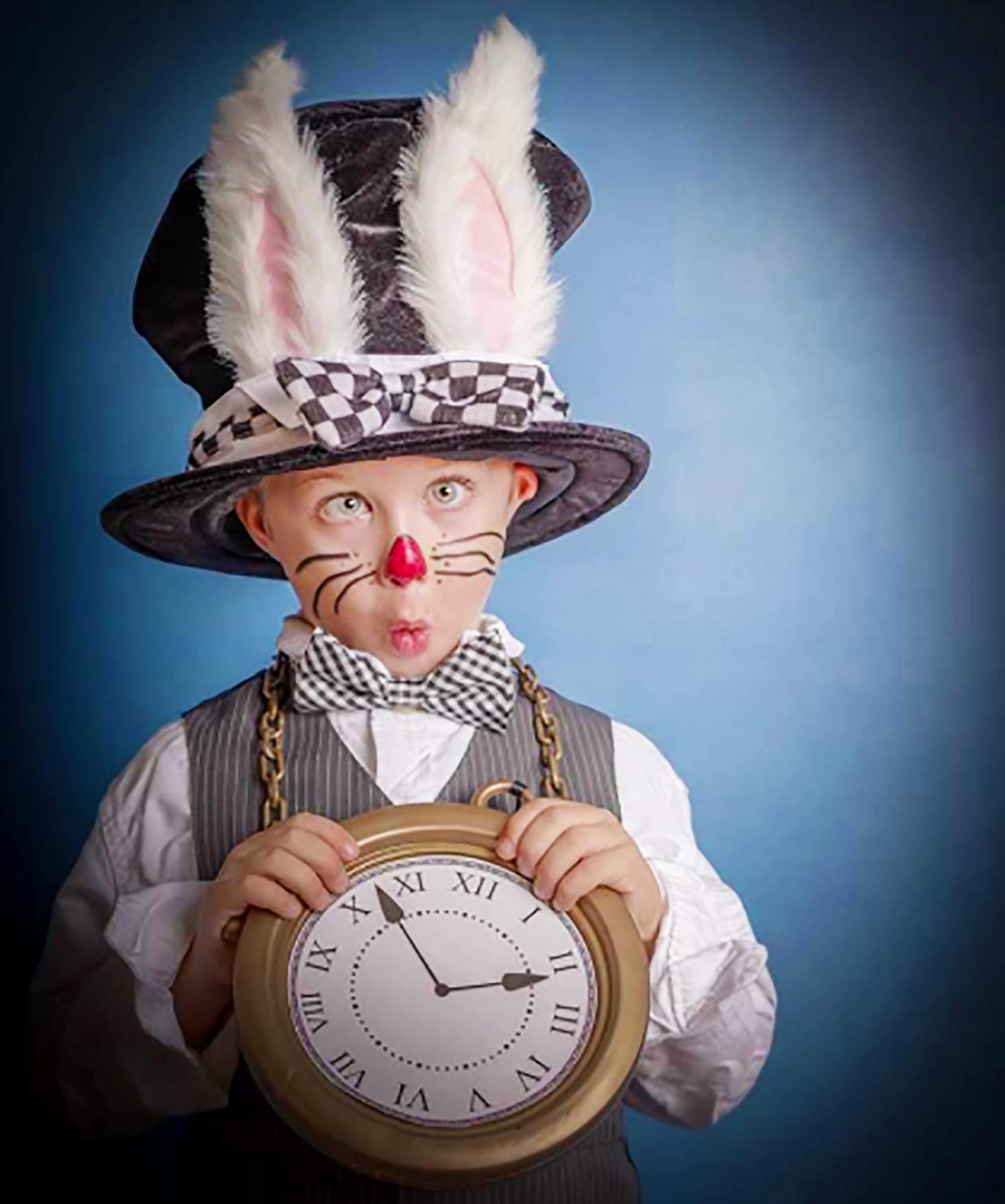 White Rabbit Hat Costume Accessory With White Oversized Rabbit Clock ...